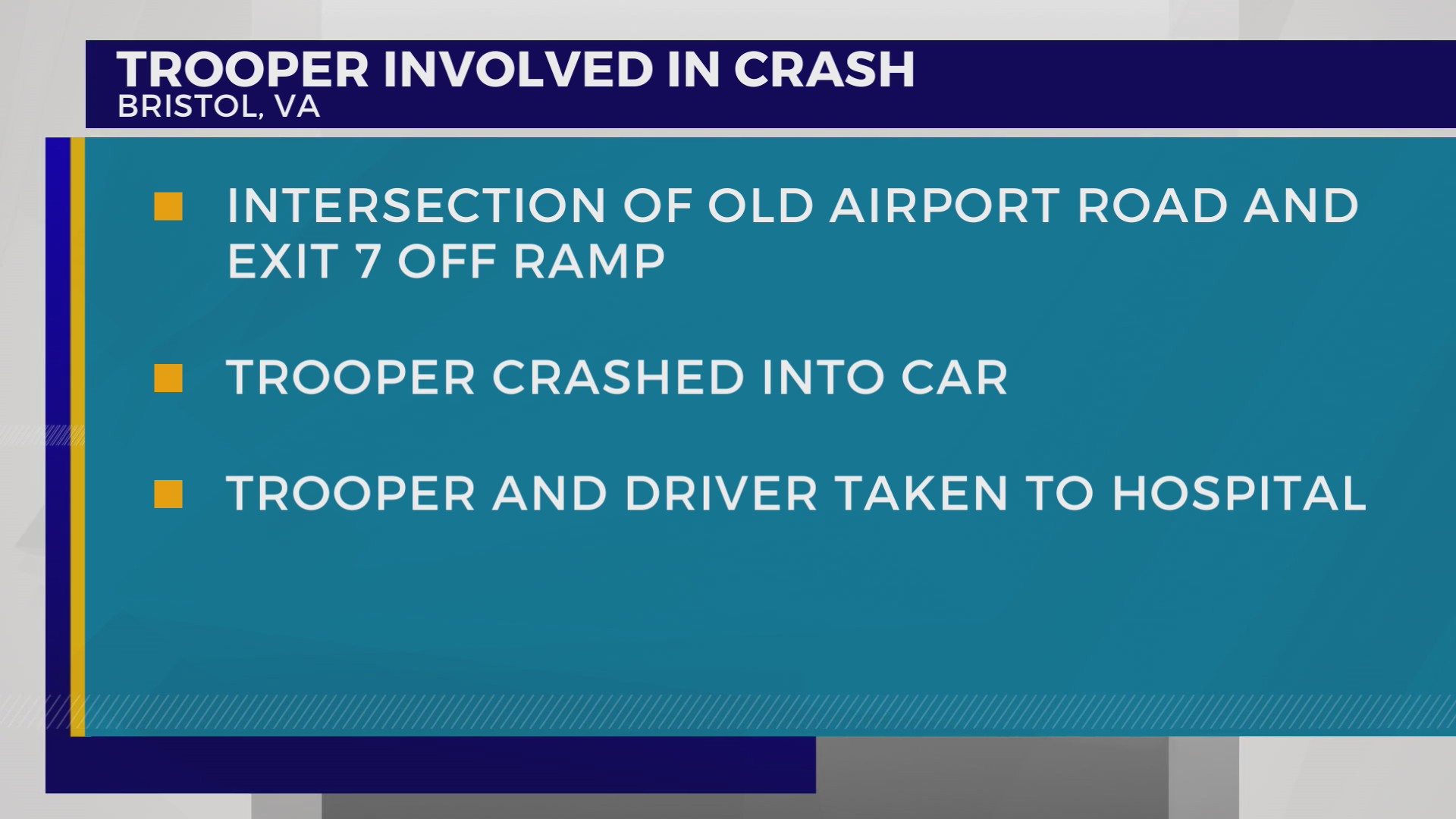 One treated for serious injuries following crash with VSP trooper ...