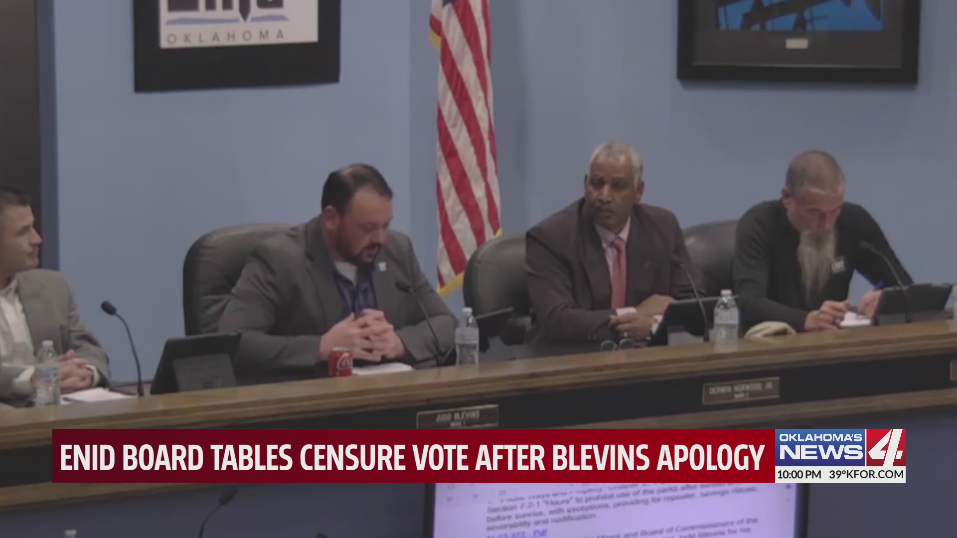Enid board tables censure vote after Blevins apology – KFOR.com ...