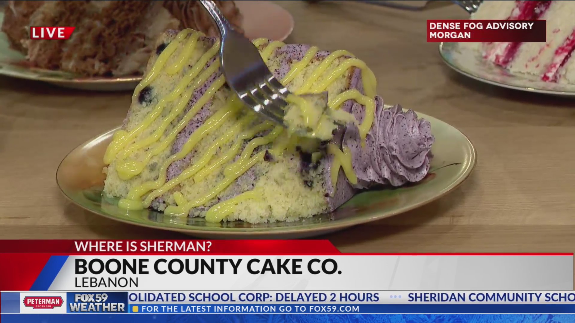 Where is Sherman: Boone County Cake Co. – Fox 59