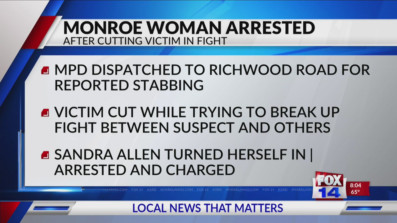 Monroe woman accused of cutting victim during fight; arrested – KTVE ...