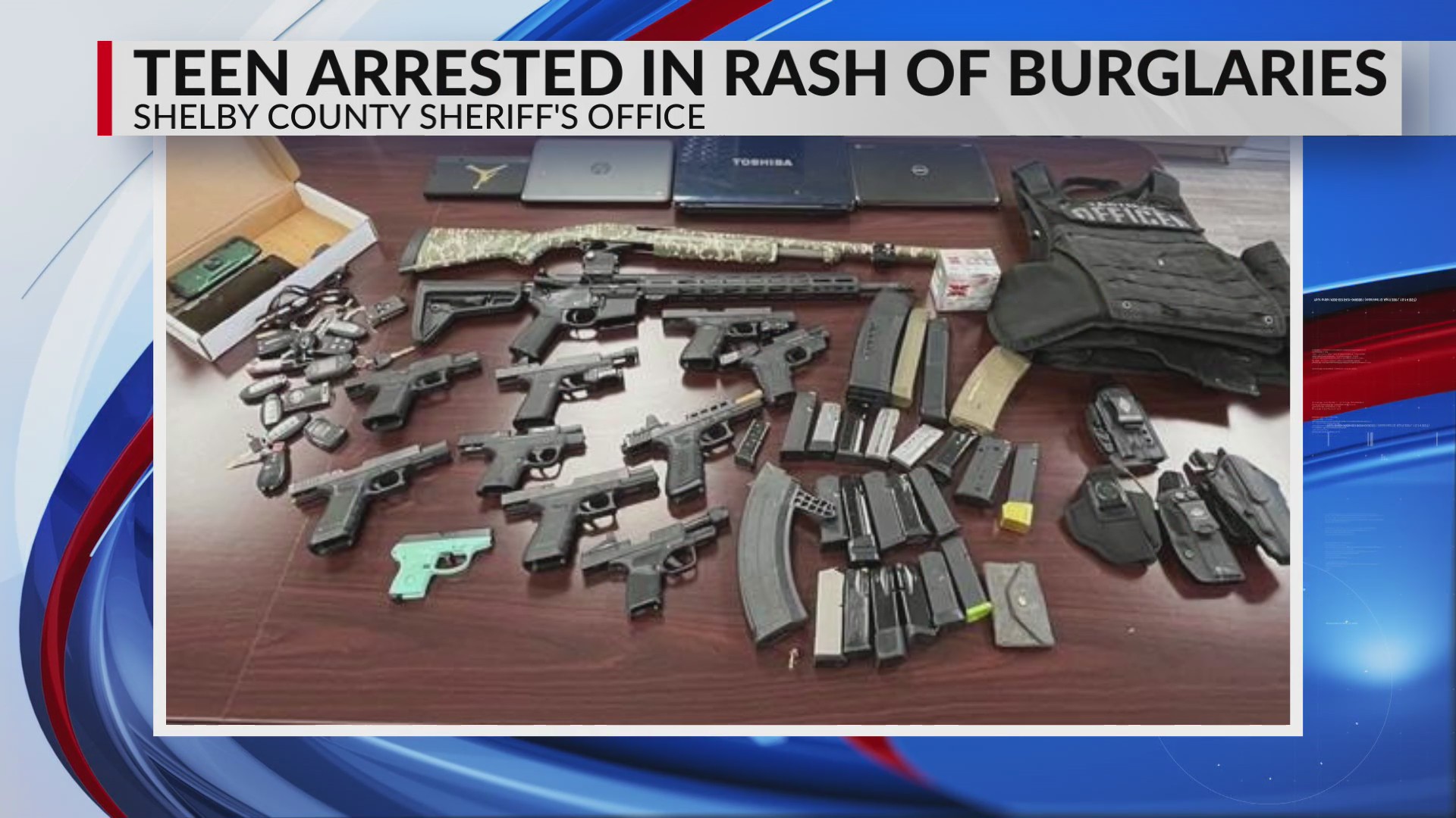 Teen arrested in rash of auto burglaries, stolen guns seized – WREG.com