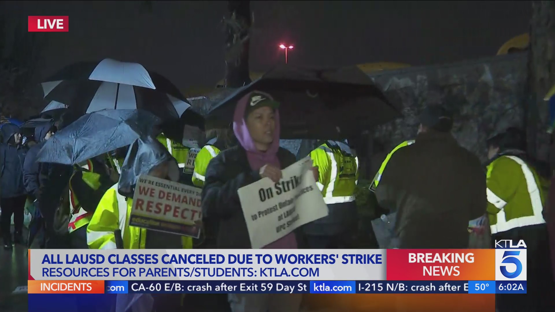 All LAUSD classes canceled as Day 1 of workers’ strike begins – KTLA