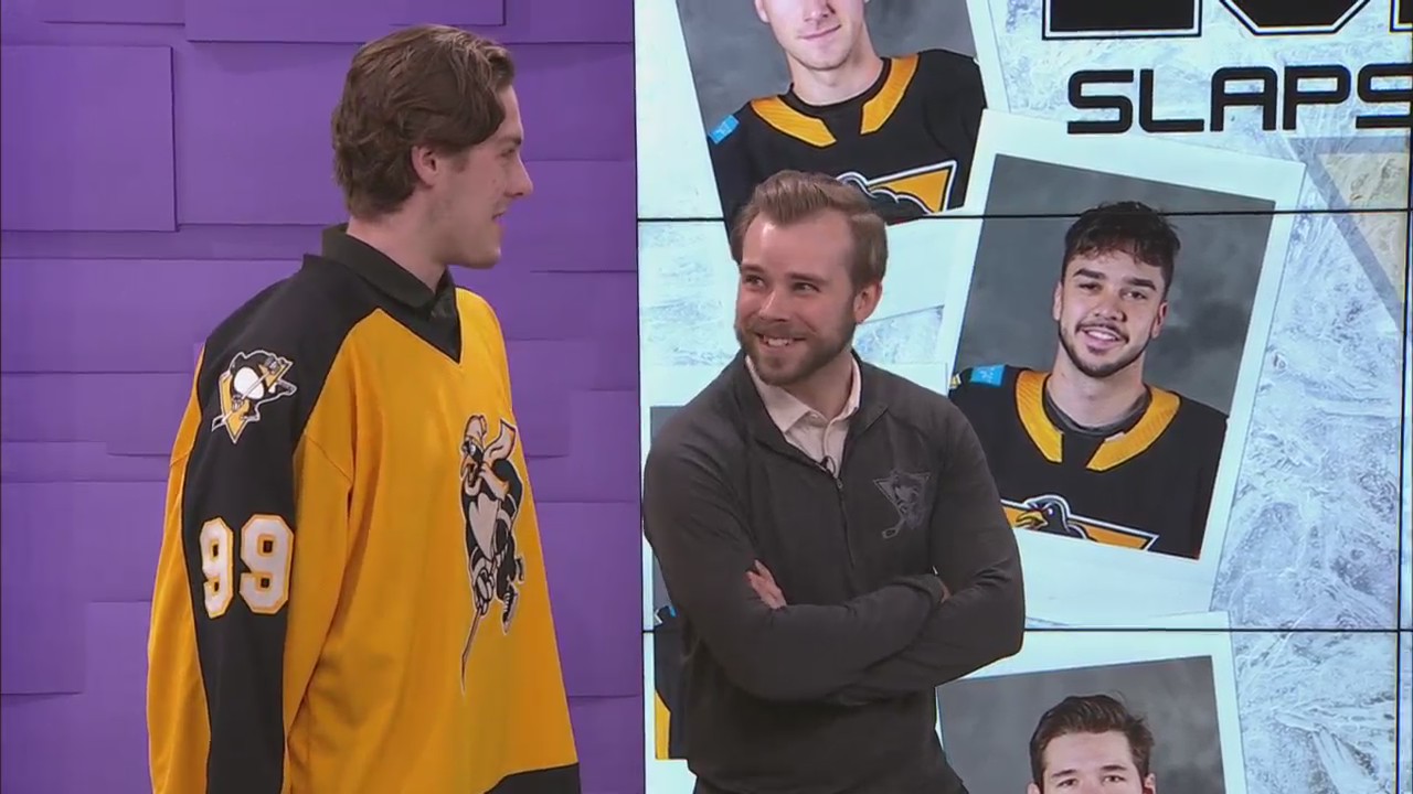 WBS PENGUINS TY GLOVER “SLAPSHOT SUPERLATIVES” 2/21/23 PA LIVE ...