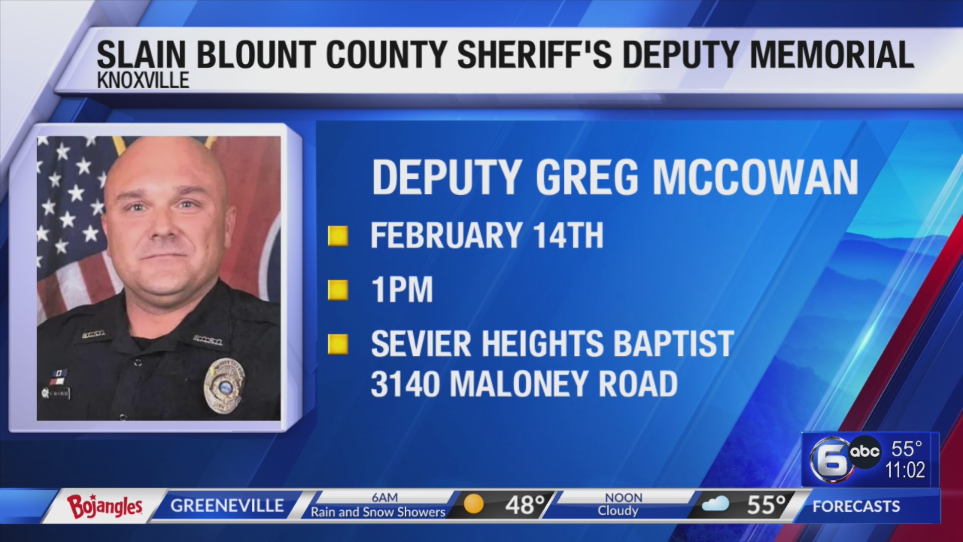 Funeral arrangements made for Blount Co. Deputy Greg McCowan – WATE 6 ...