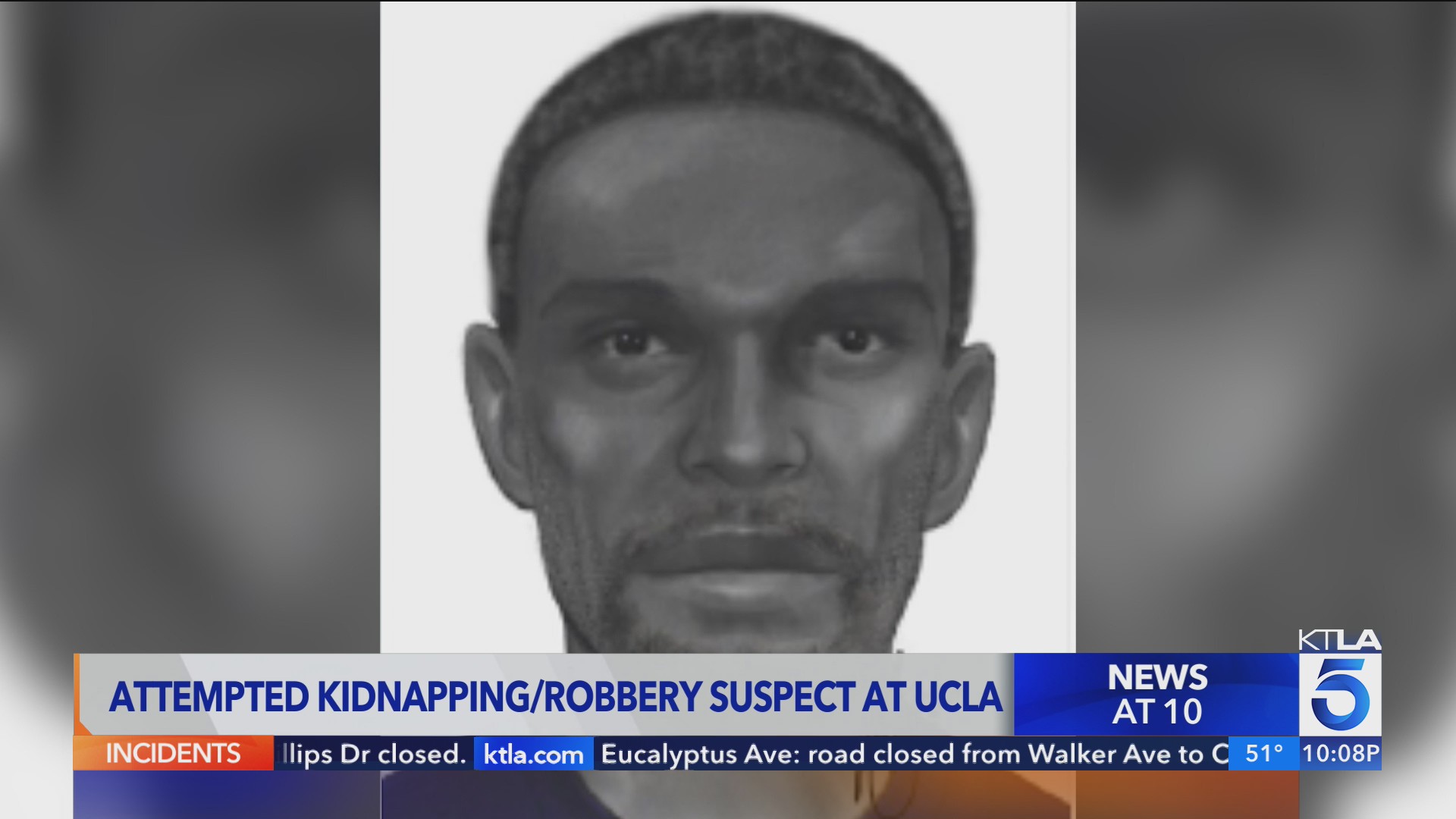 Sketch of attempted robbery, kidnap suspect at UCLA released – KTLA