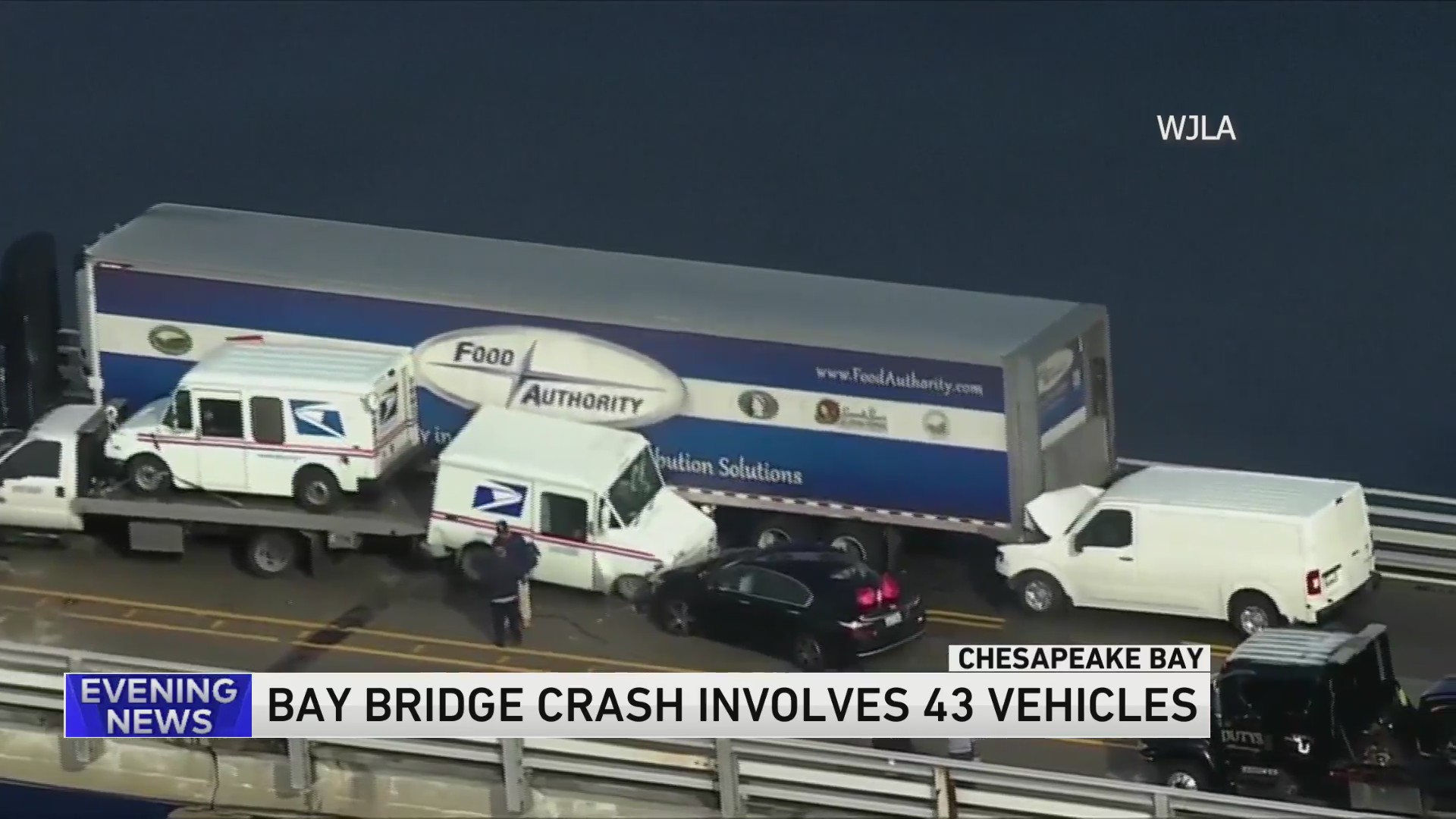 13 people injured when more than 40 vehicles crash on Chesapeake Bay ...