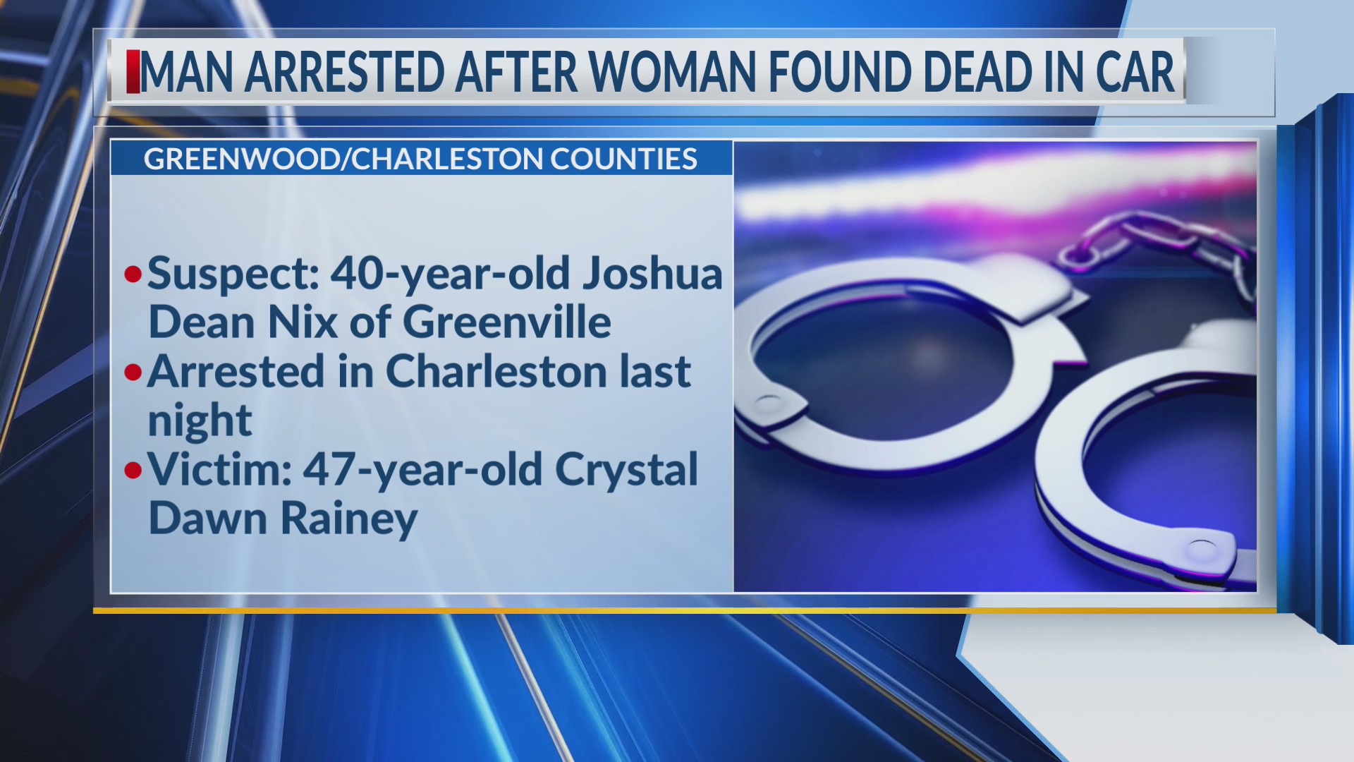 Man arrested in Charleston after woman found dead inside vehicle in ...