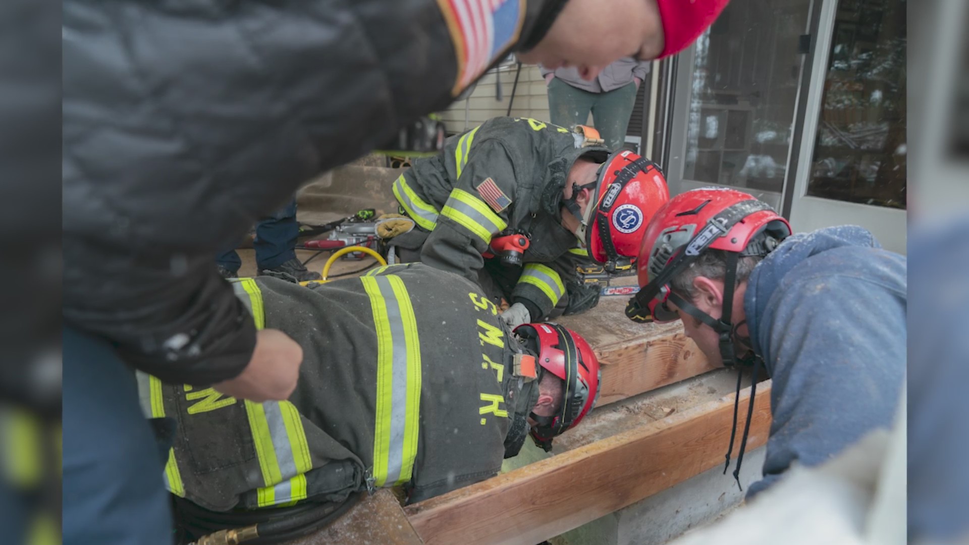 Dog rescued after getting stuck under deck – FOX31 Denver