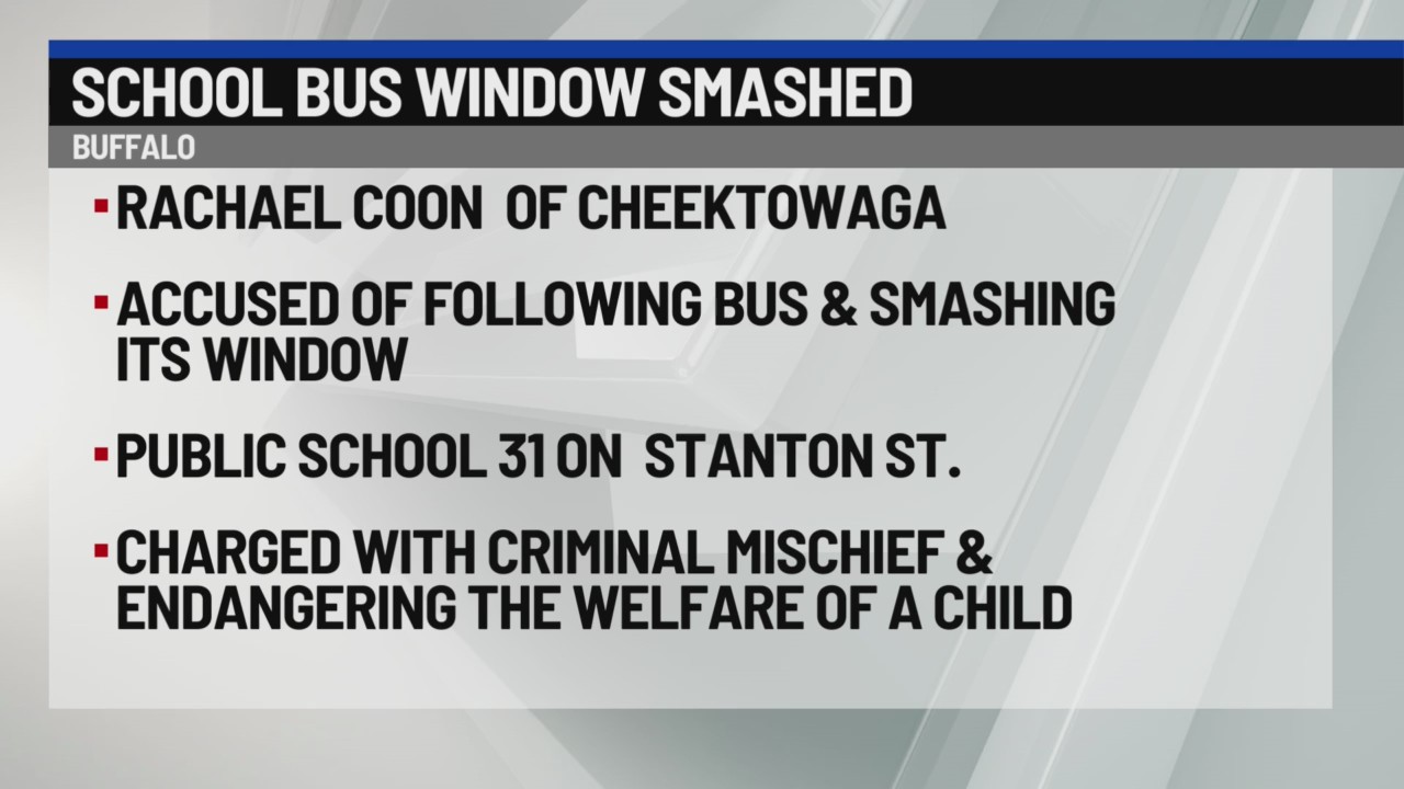 Cheektowaga woman arrested for allegedly smashing school bus window ...