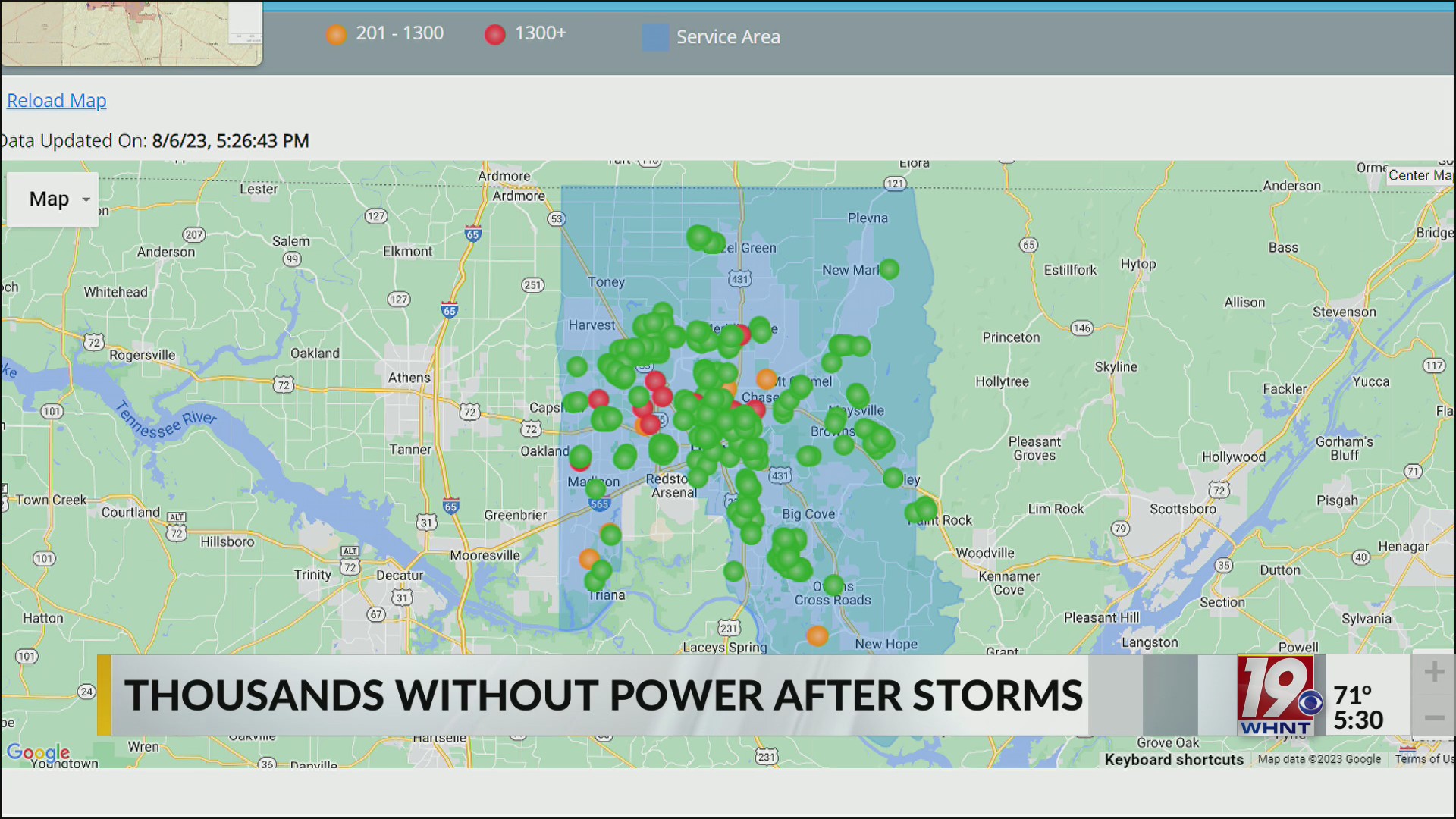 Damage Reported, Thousands Without Power After Sunday Storms | August 6, 2023 | WHNT News 19 ...