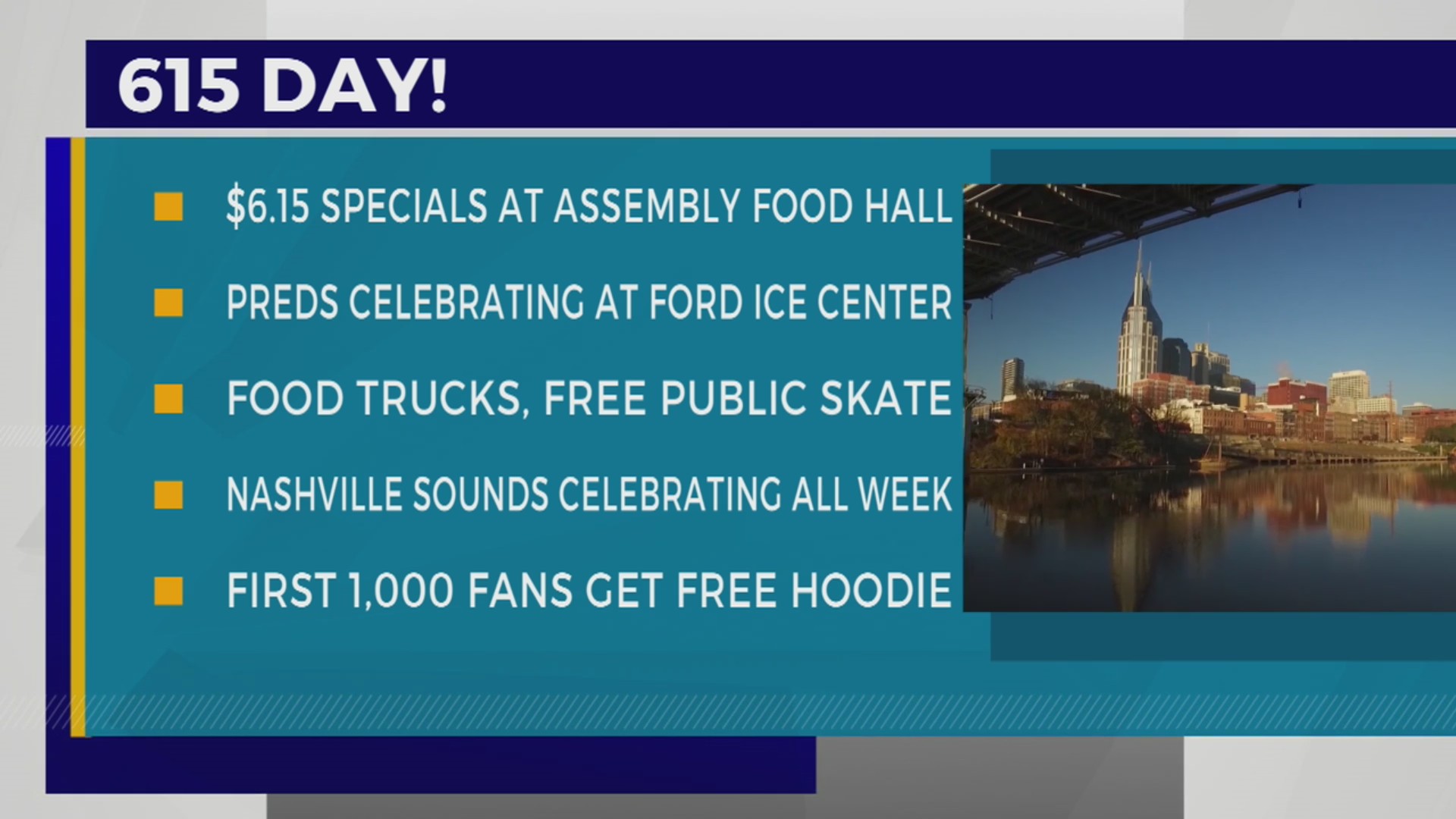 615 Day discounts, events in Nashville – WKRN News 2