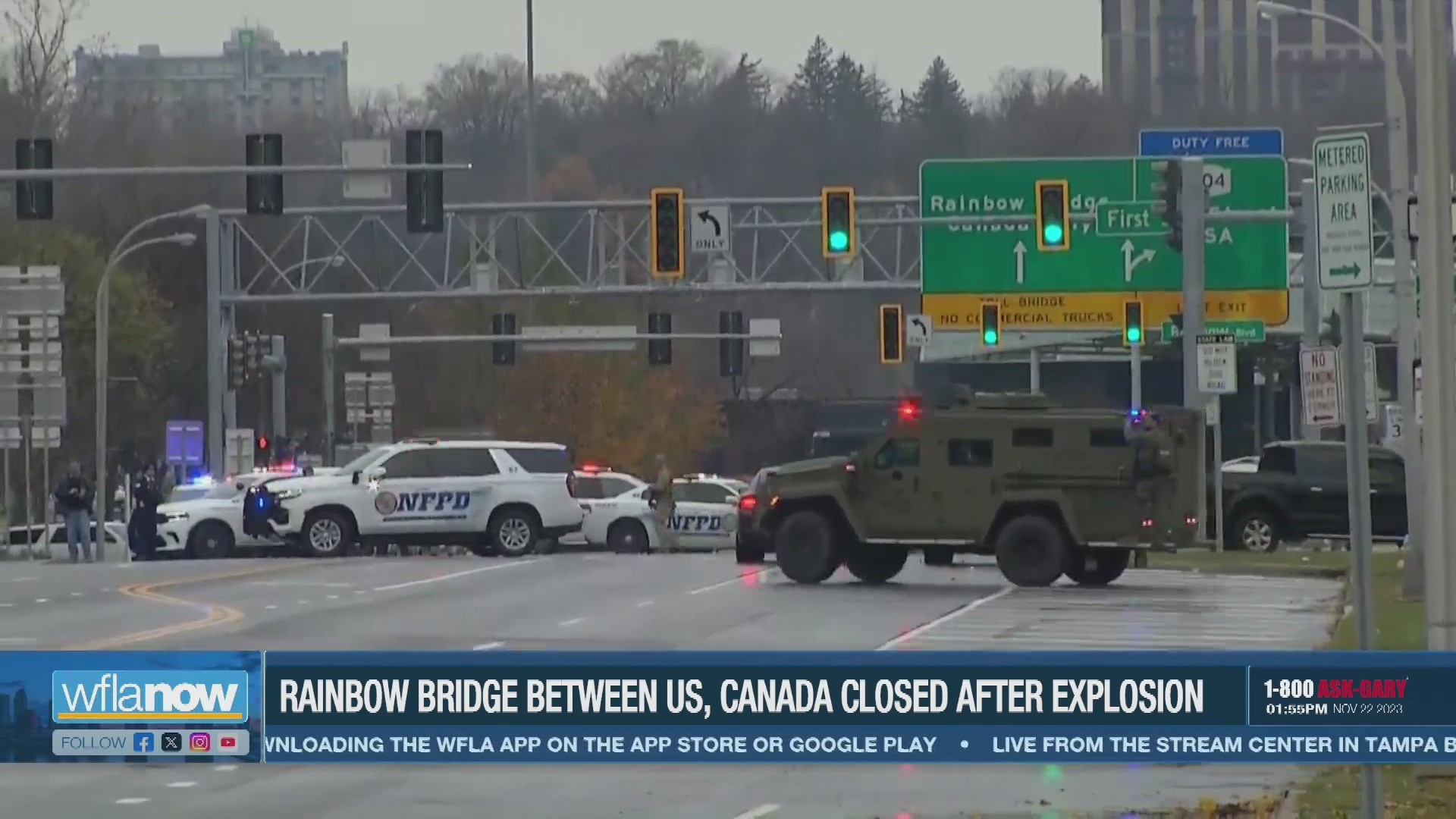 Border crossing closed after vehicle explosion on bridge connecting New ...