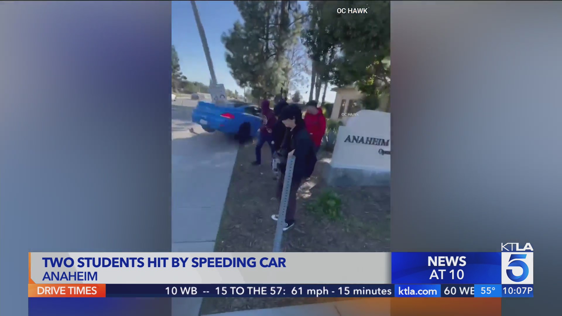 Two students hospitalized after being hit by speeding car – KTLA