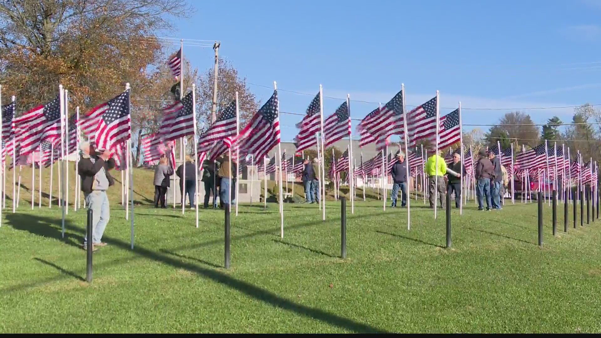 Local groups place nearly 200 flags in park for Flags for Heroes and ...