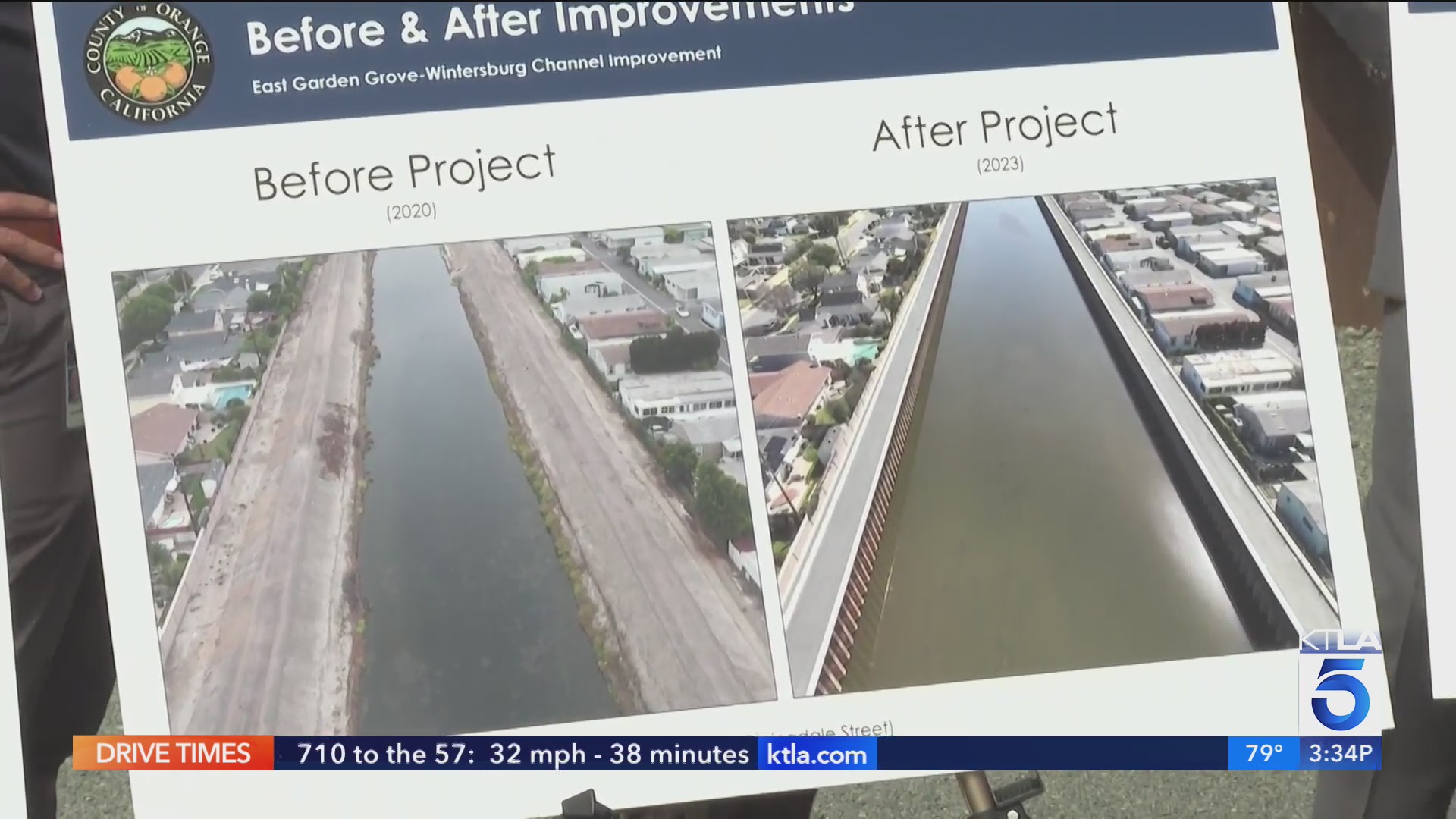 O.C. flood control channel expanded – KTLA