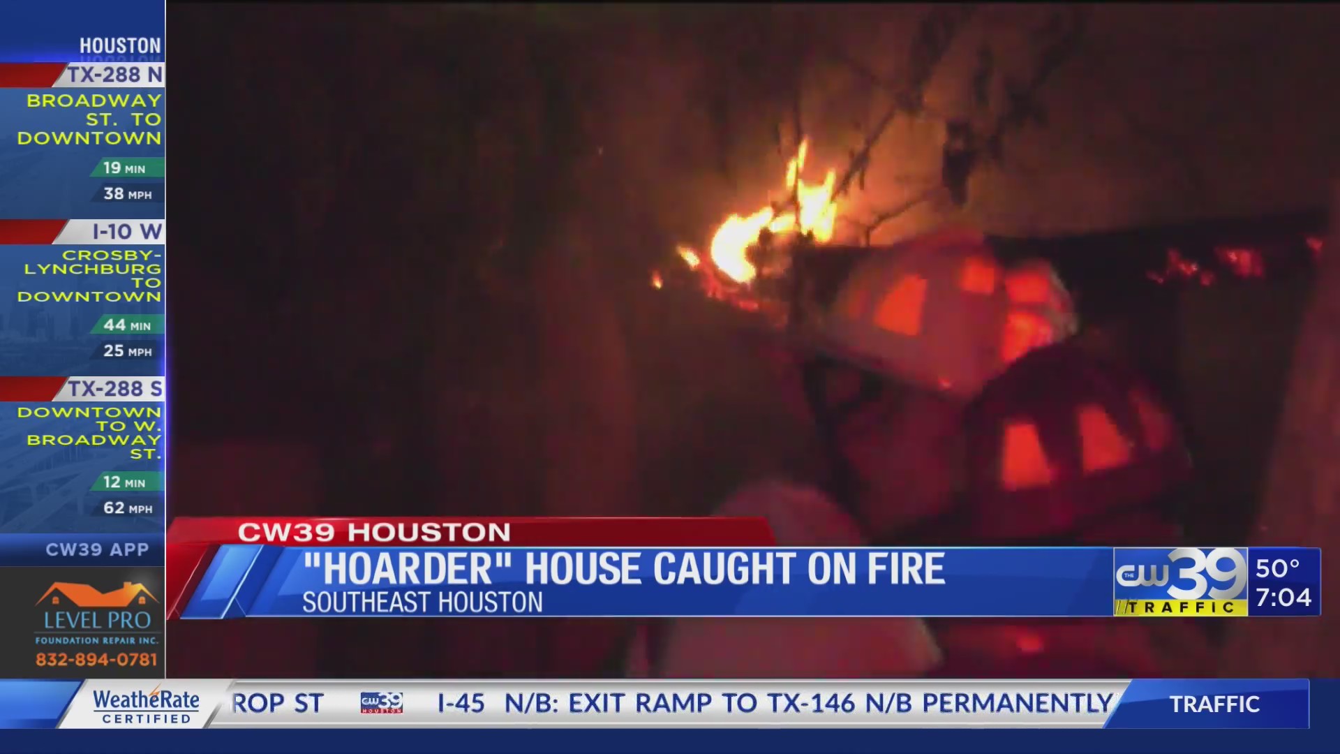 ‘Hoarder’ house catches on fire in southeast Houston – CW39 Houston