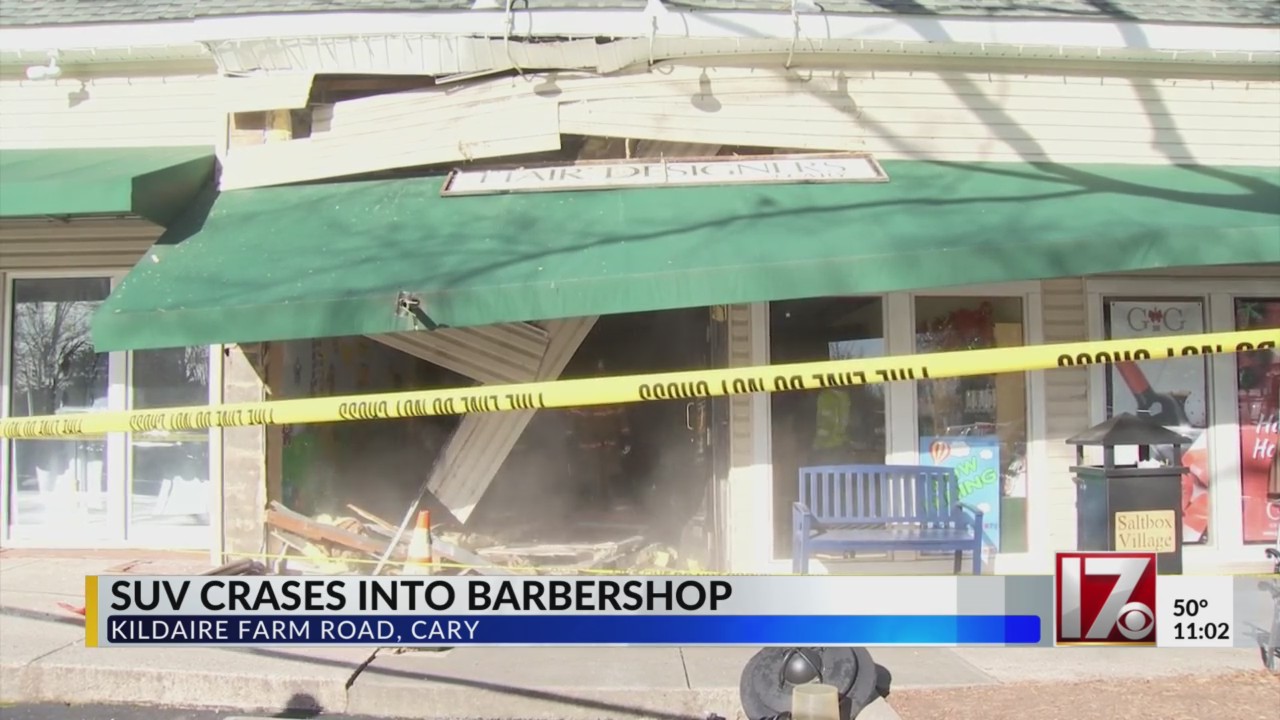 Woman faces DWI charge after SUV crashes into Cary barbershop – CBS17.com