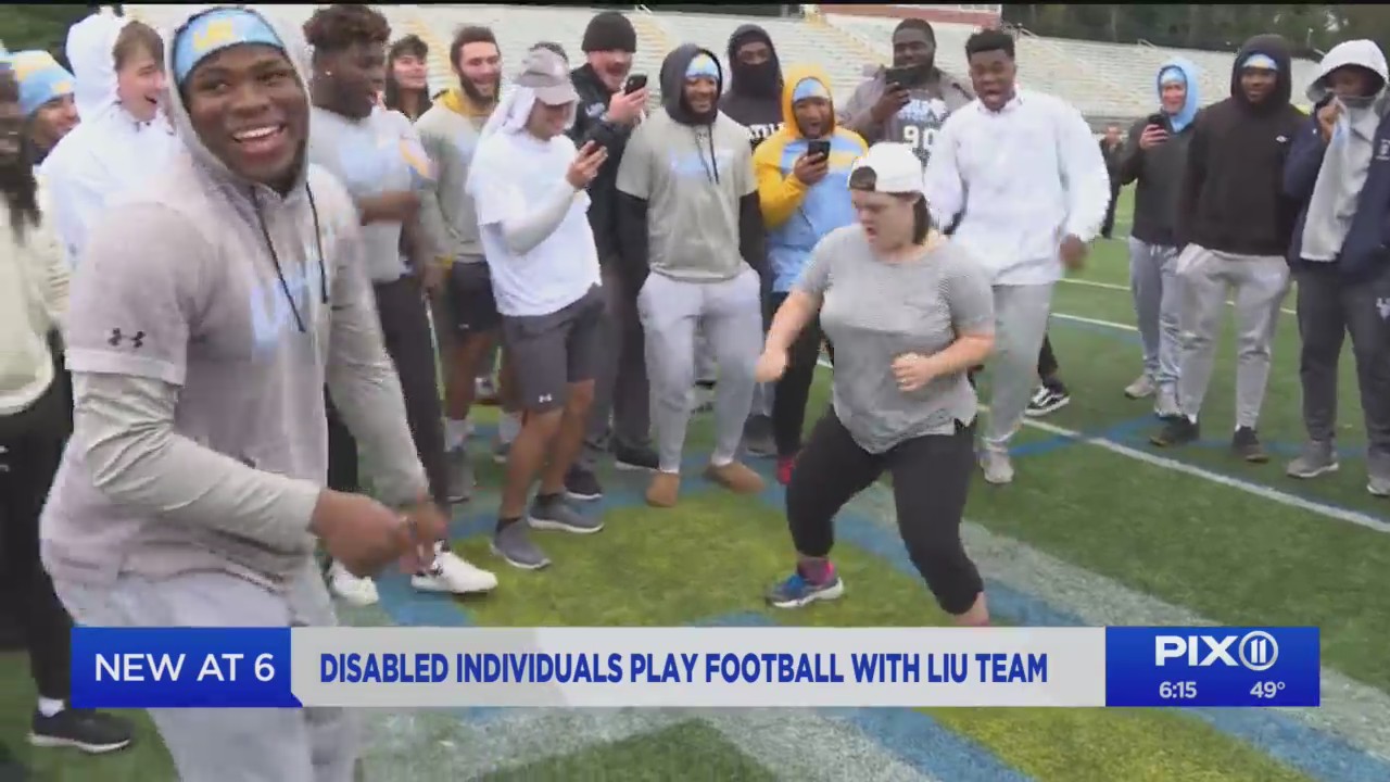 People with disabilities play football with LIU team – PIX11