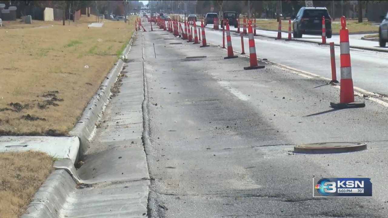 Sinking road causes delays in Bel Aire road project – KSN-TV