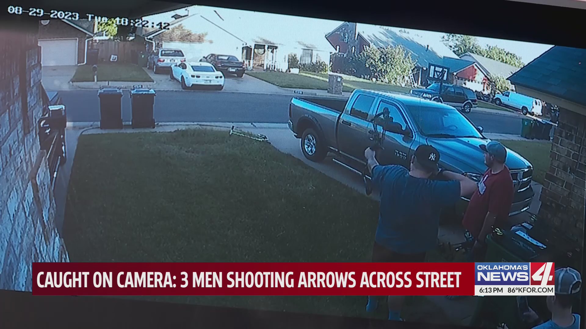 Caught on camera: 3 men shooting arrows across street – KFOR.com ...