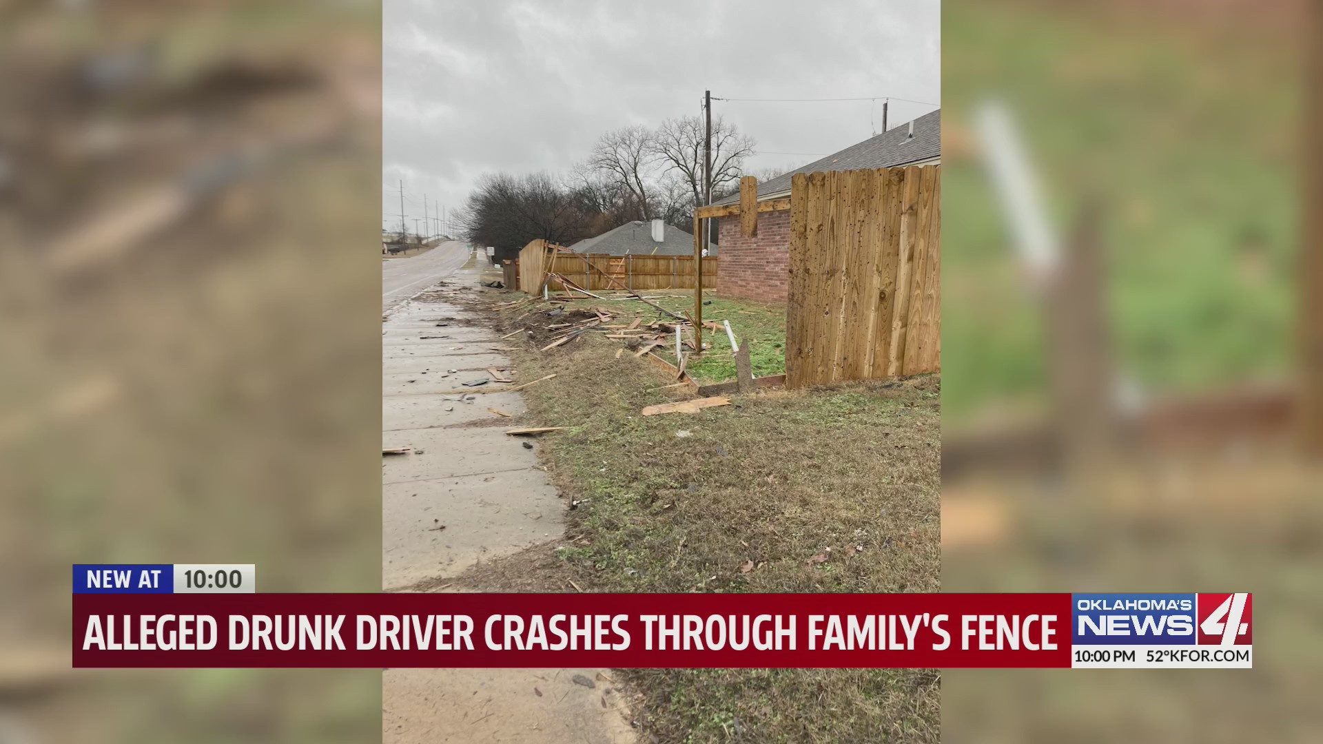 Alleged drunk driver crashes through family’s fence – KFOR.com Oklahoma ...