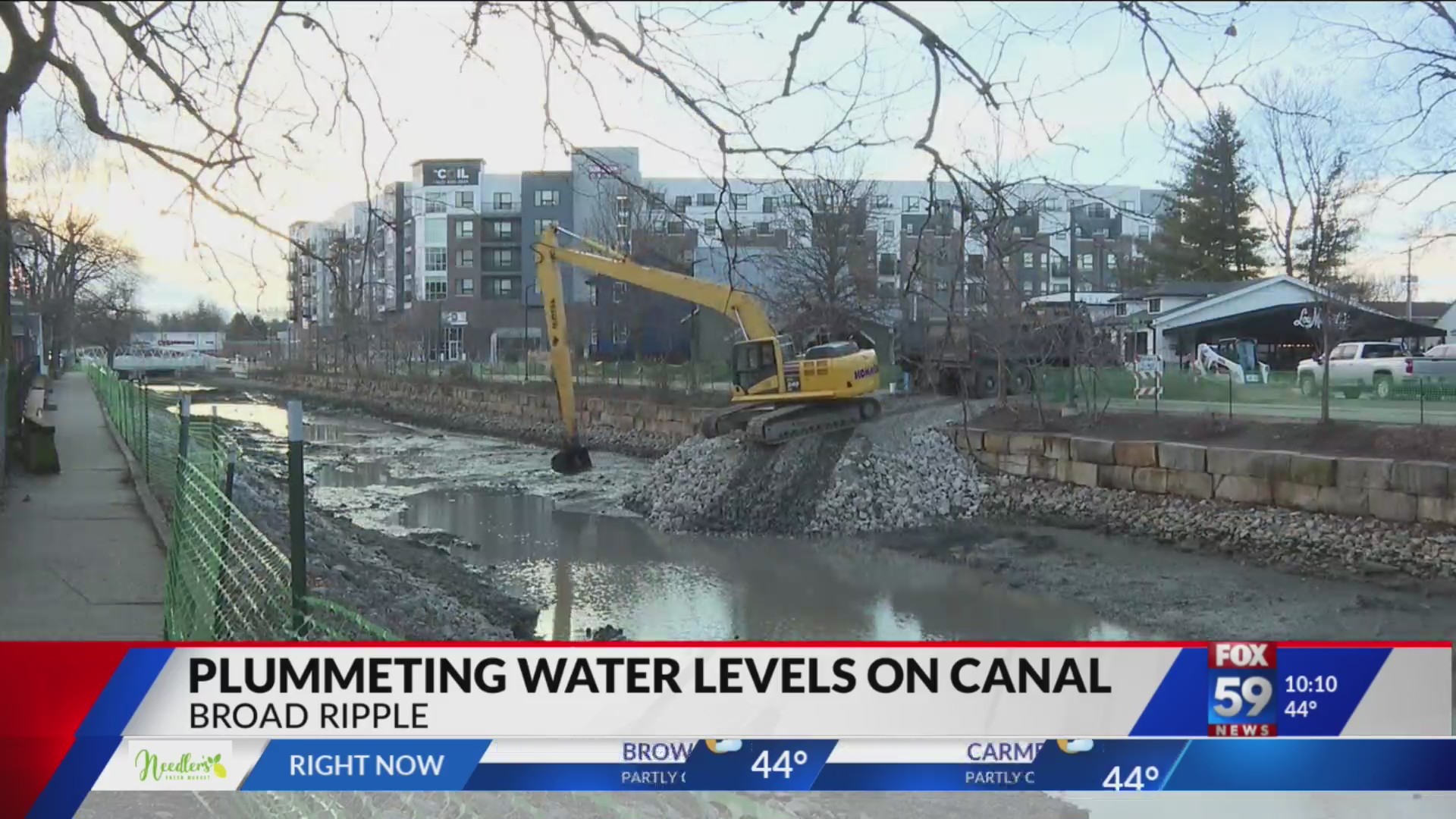 Broad Ripple’ central canal seeing plummeting water – Fox 59