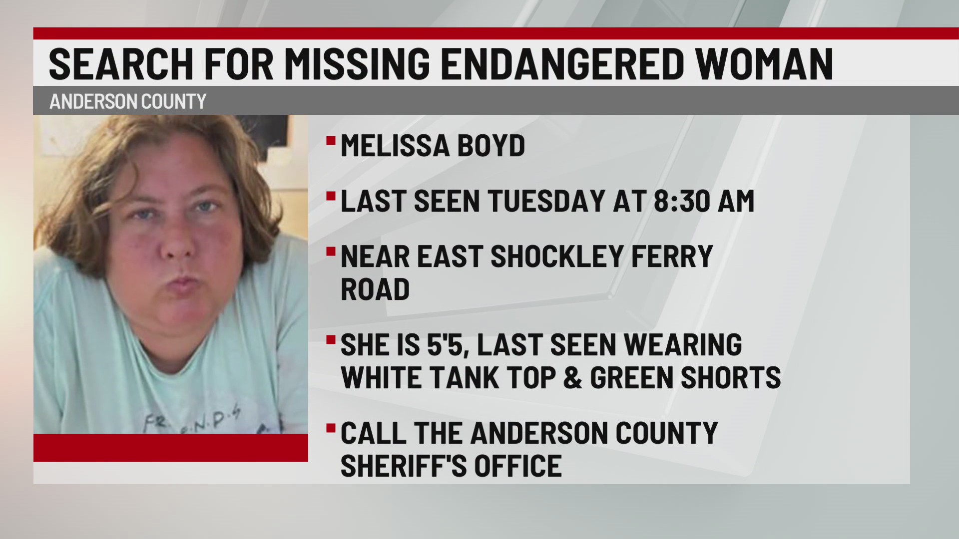 Deputies searching for missing endangered woman in Anderson Co. – WSPA ...