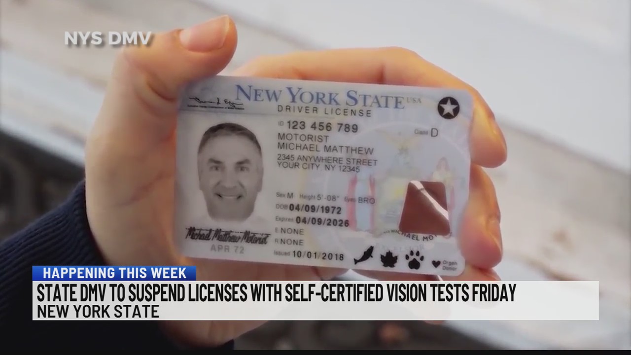 State DMV to suspend licenses with self-certified vision tests Friday ...