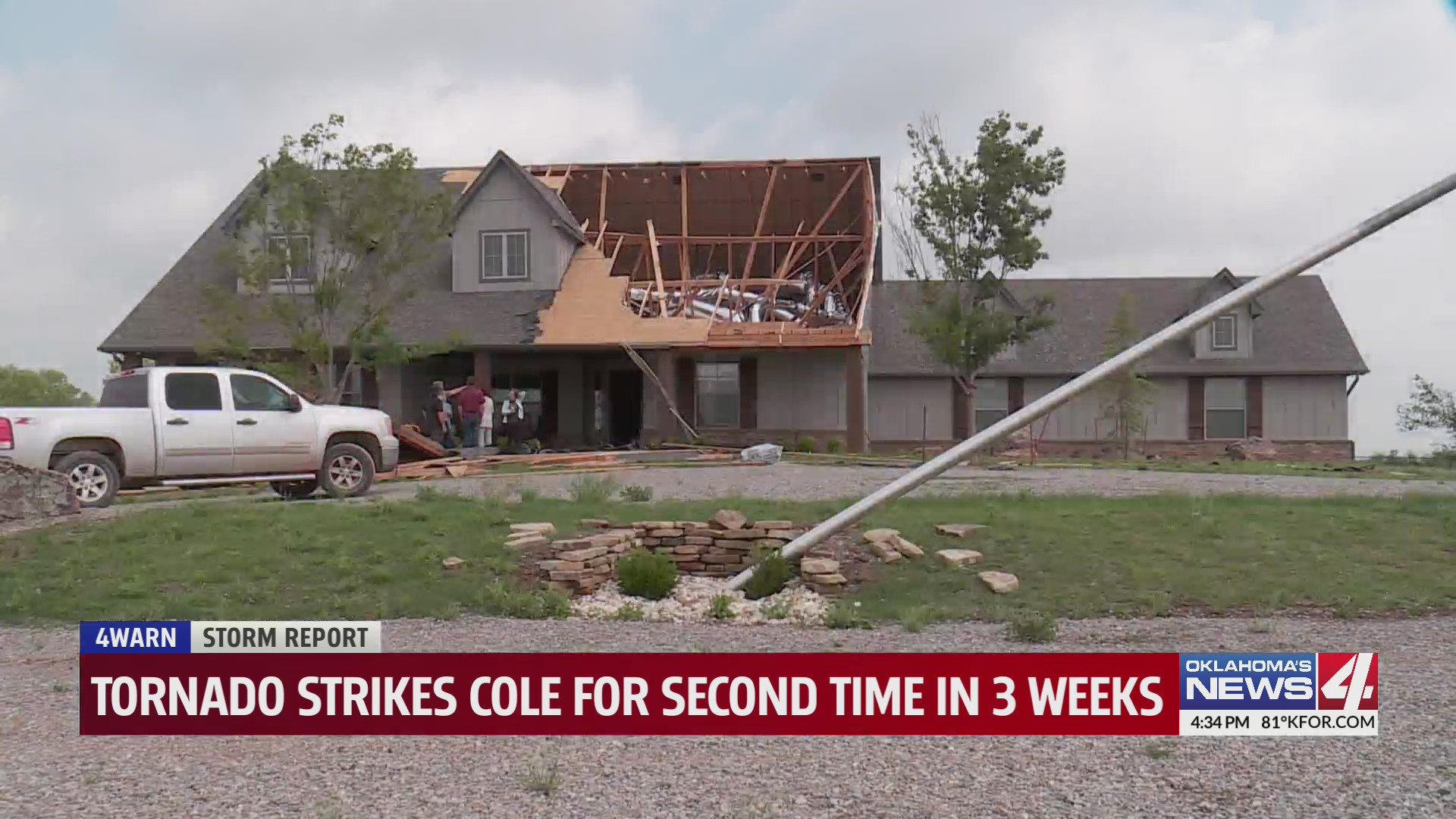 Tornado strikes Cole for second time in 3 weeks – KFOR.com Oklahoma City