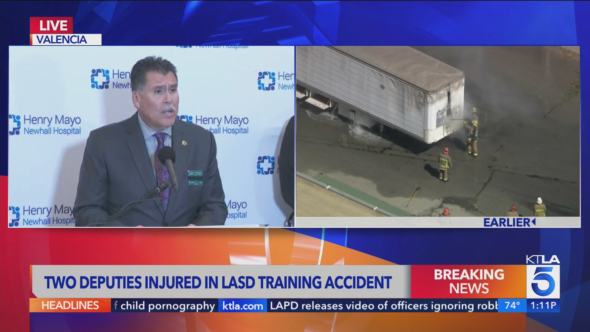 Authorities provide update after 2 deputies injured in fire at mobile ...