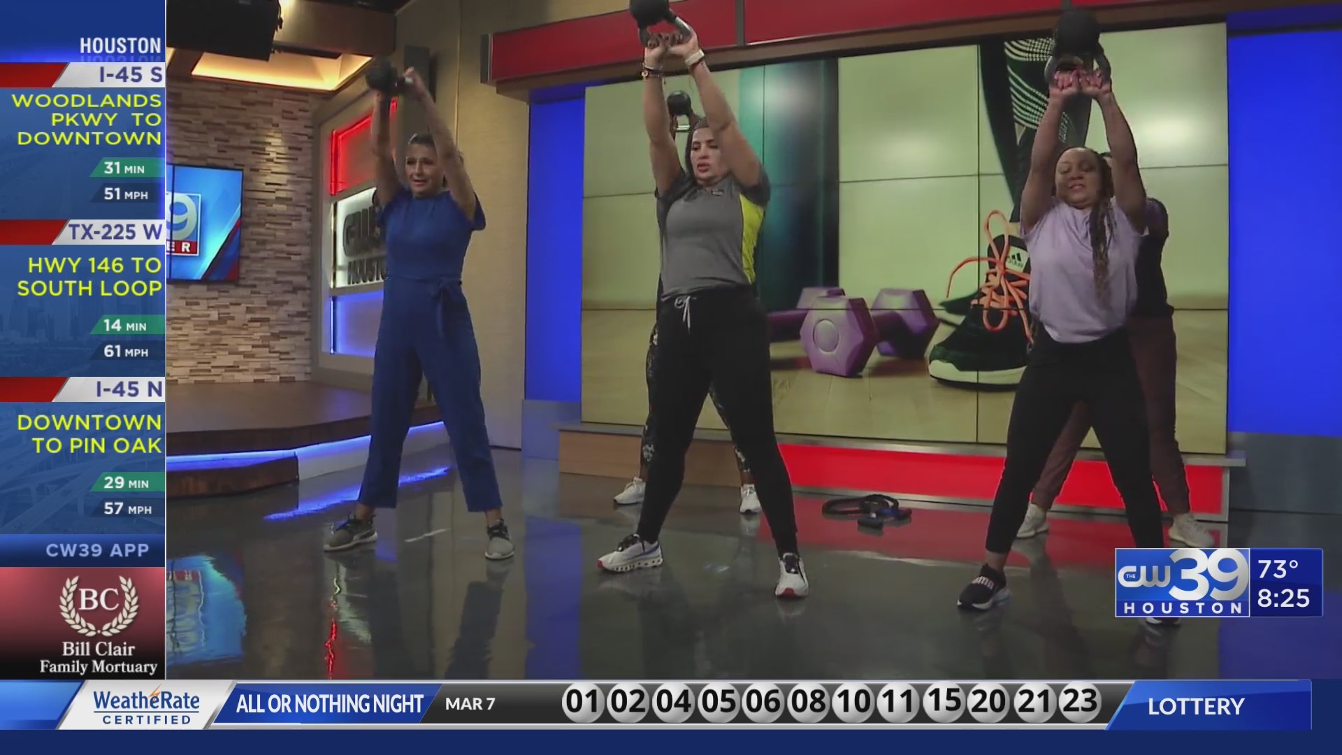 Fitness trainer demonstrates exercises women can do at home or at work ...