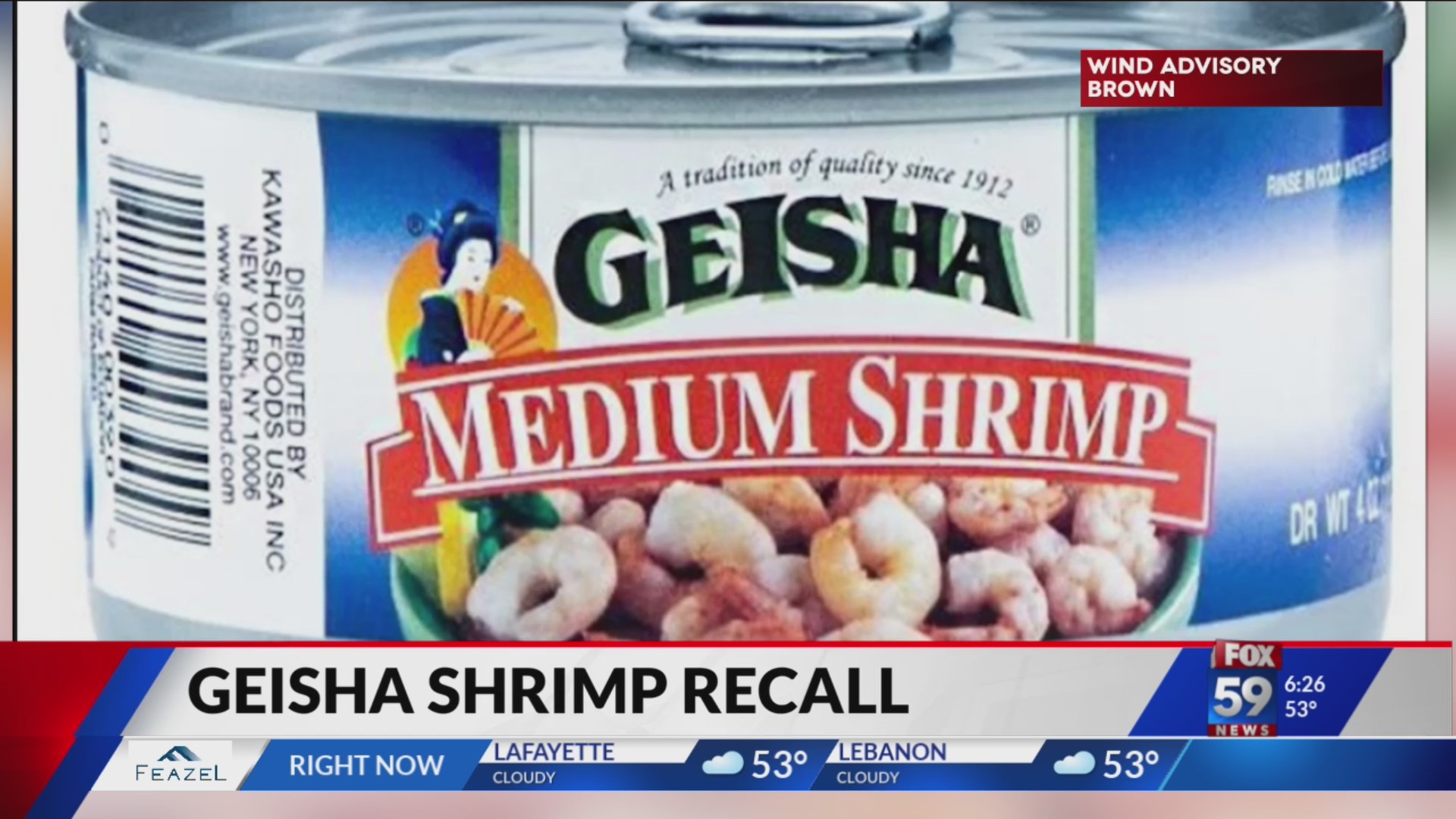 Geisha canned shrimp recall – Fox 59