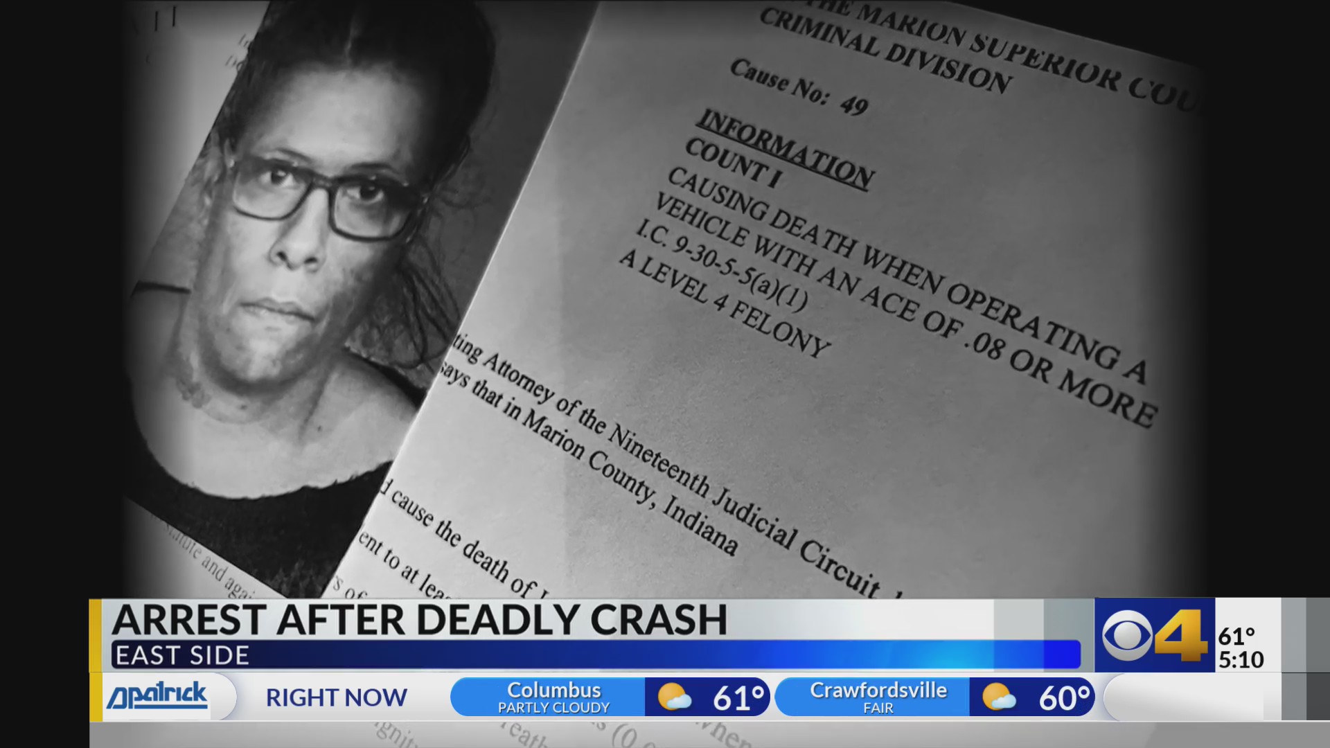 Indianapolis Woman Is In Jail Accused Of Causing A Fatal Crash That