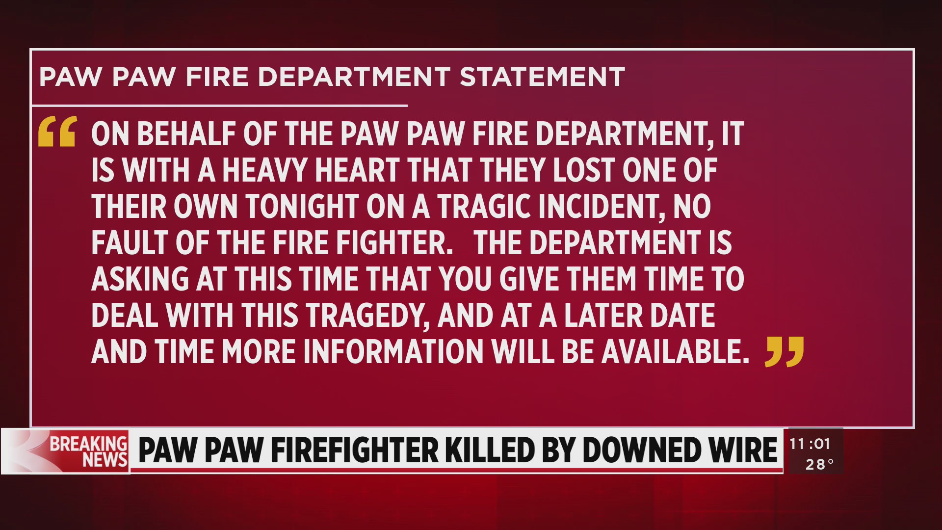 Sheriff: Paw Paw firefighter killed by downed power line – WLNS 6 News