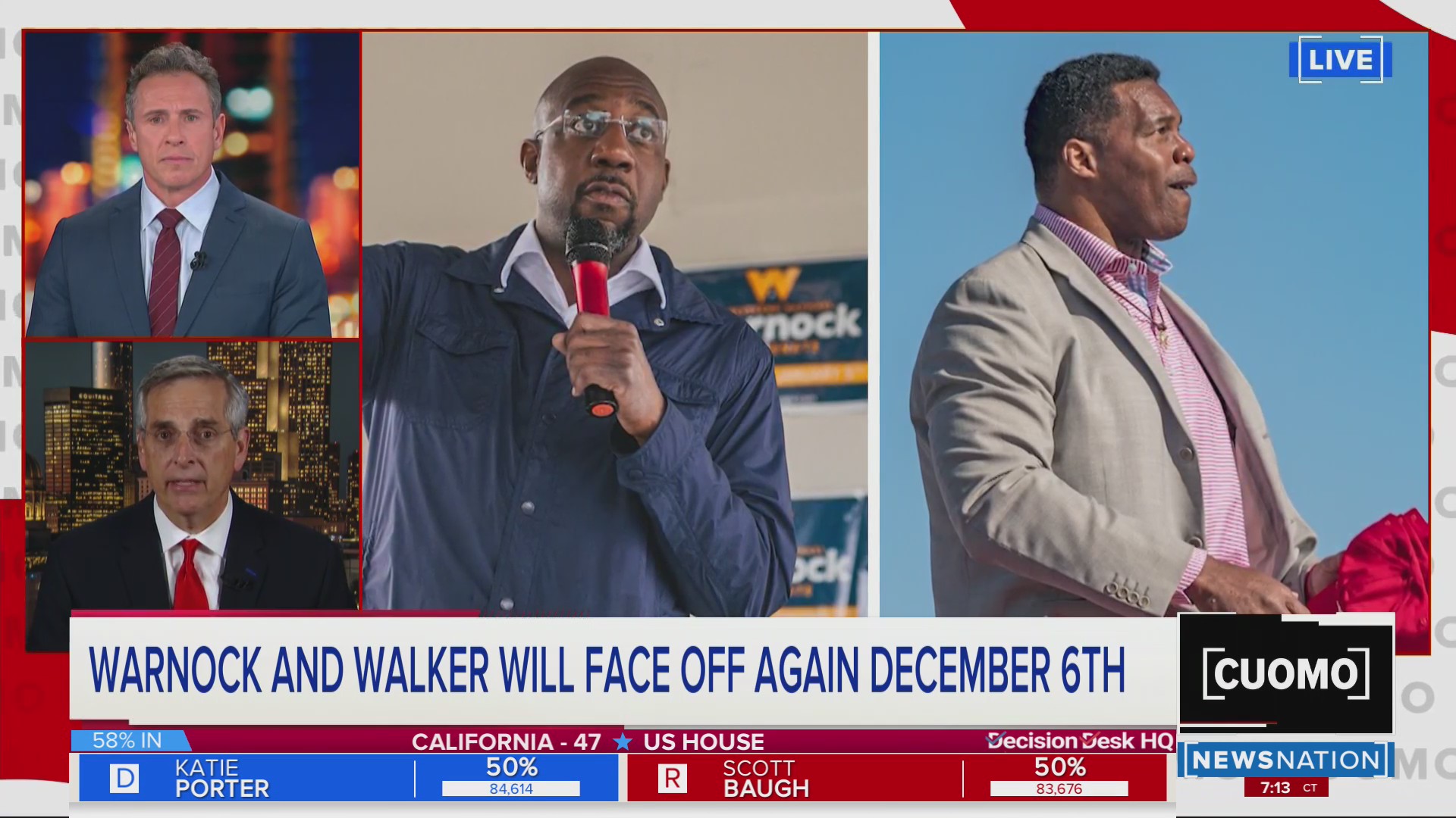 Warnock and Walker will face off Dec. 6 | CUOMO – NewsNation