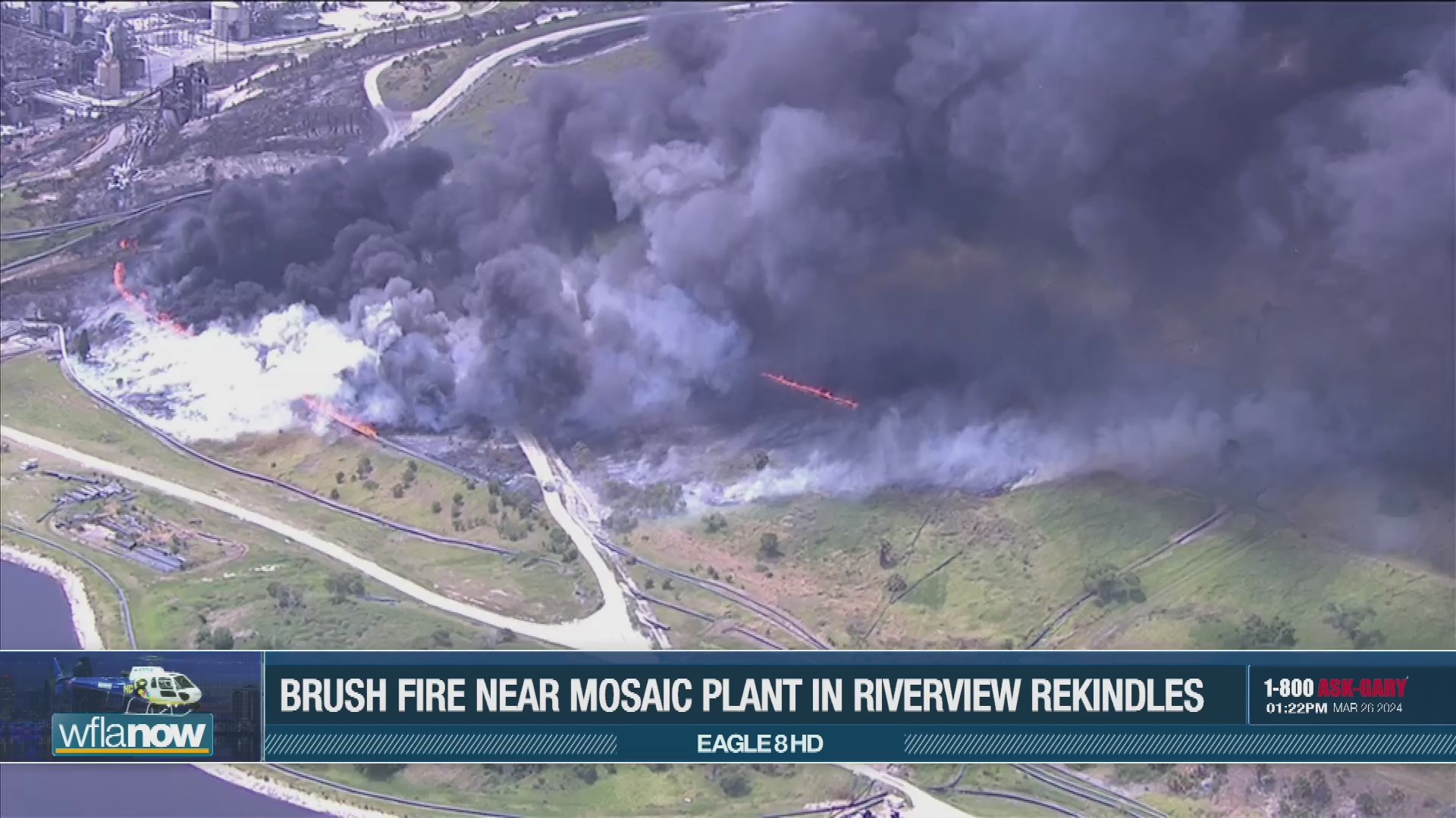 Brush fire at Mosaic phosphate plant in Riverview rekindles – WFLA