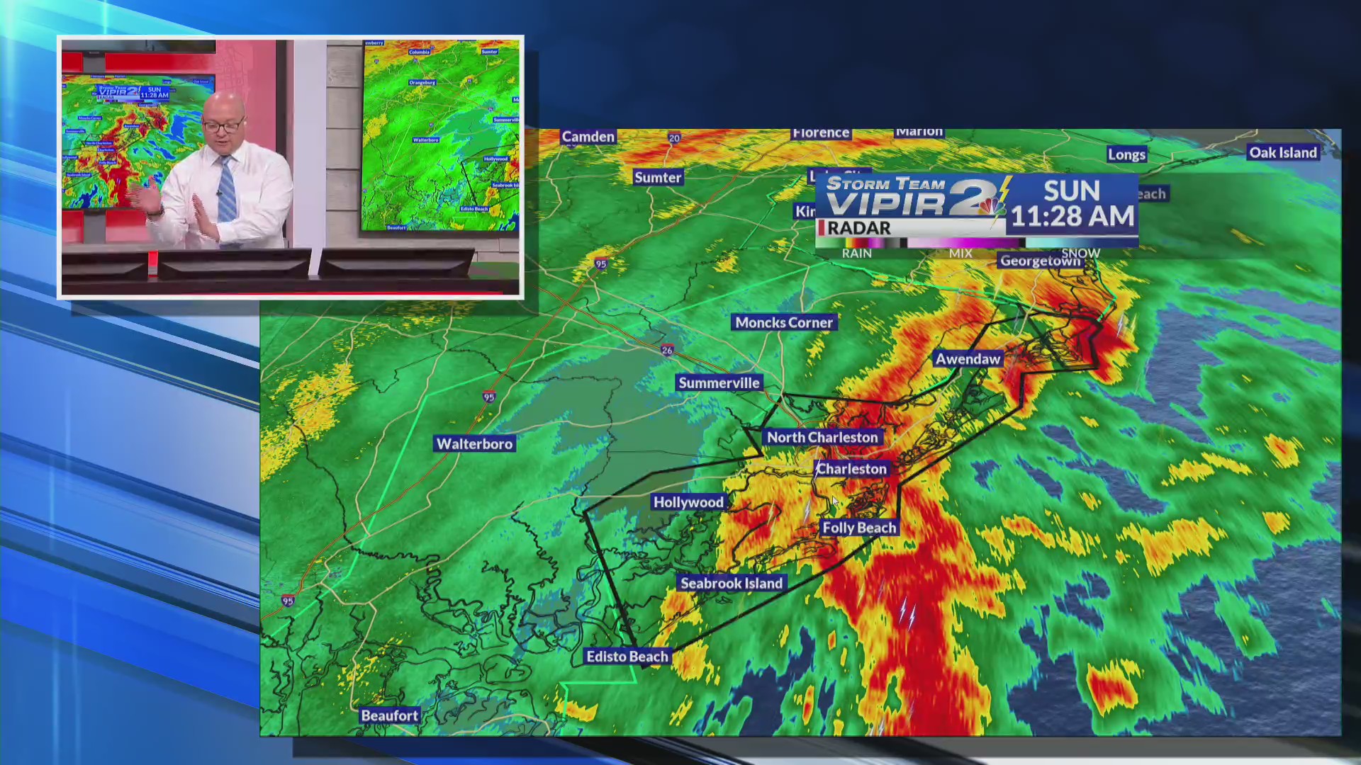 Storm Team 2 tracks tornado warning in northern Charleston County ...