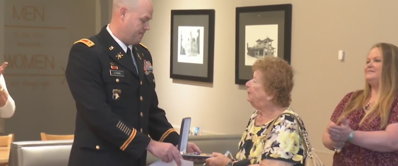 Evansville woman surprised with late husband’s Purple Heart on her ...