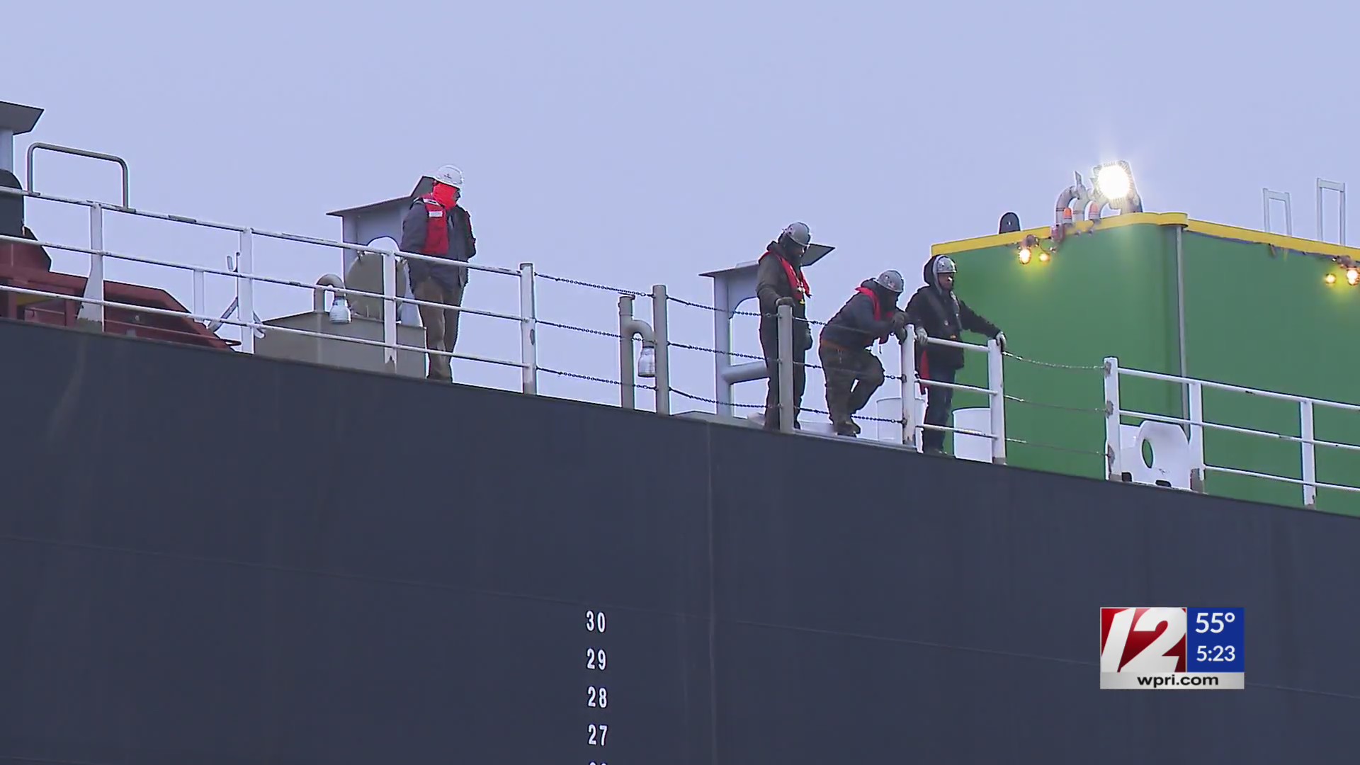 WATCH: Senesco Marine launches 460-foot barge into Narragansett Bay ...