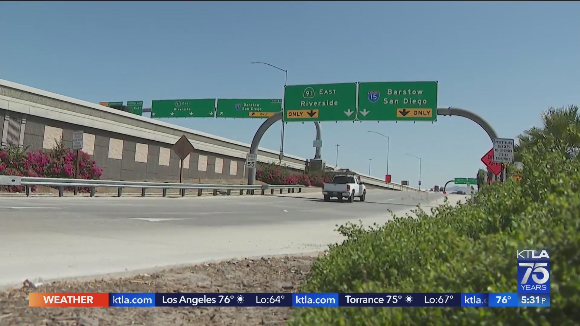 Eastbound 91 Freeway will be closed in Corona this weekend – KTLA