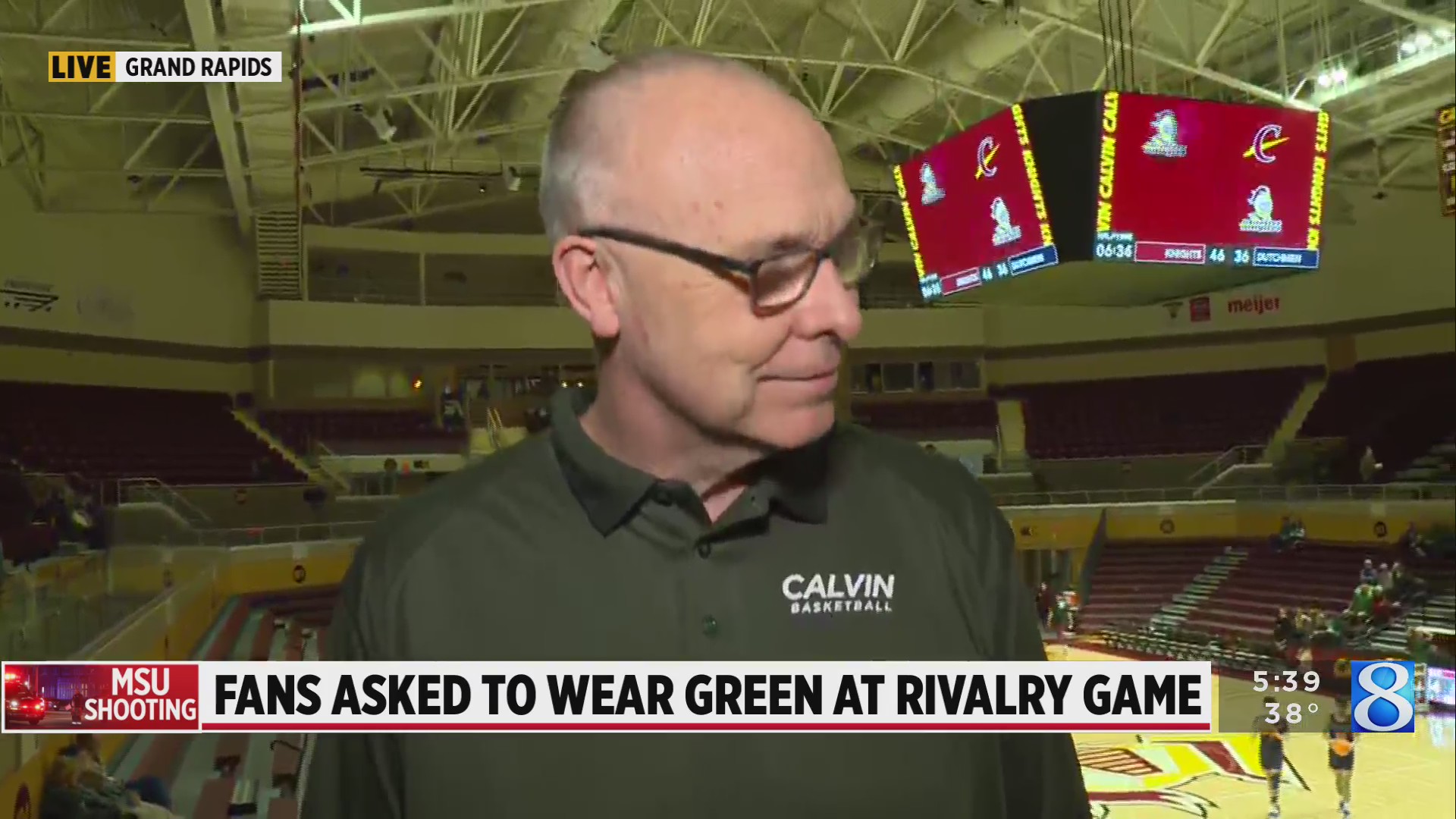 Fans asked to wear green at rivalry Hope Calvin game – WOODTV.com