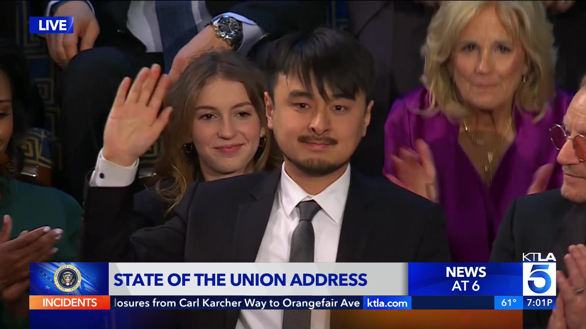 Brandon Tsay receives standing ovation at President Biden’s State of ...