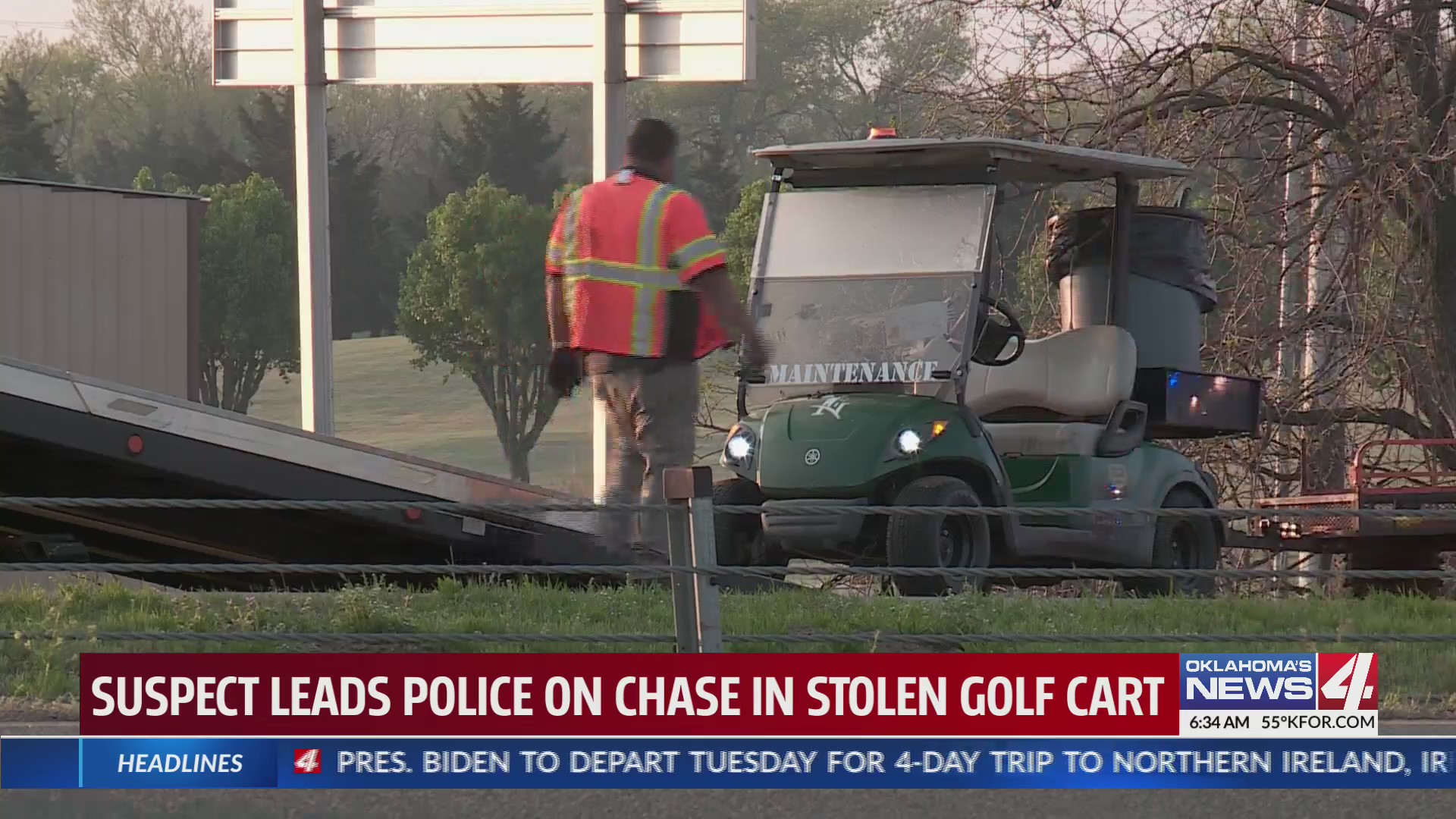 Suspect leads police on chase in stolen golf cart – KFOR.com Oklahoma City