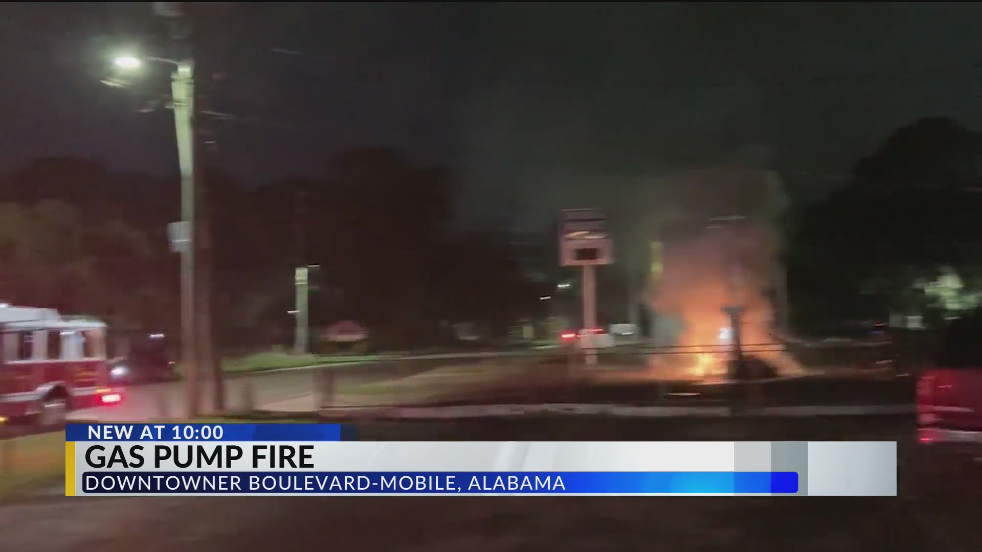 Gas station pump on fire on Downtowner Boulevard – WKRG News 5