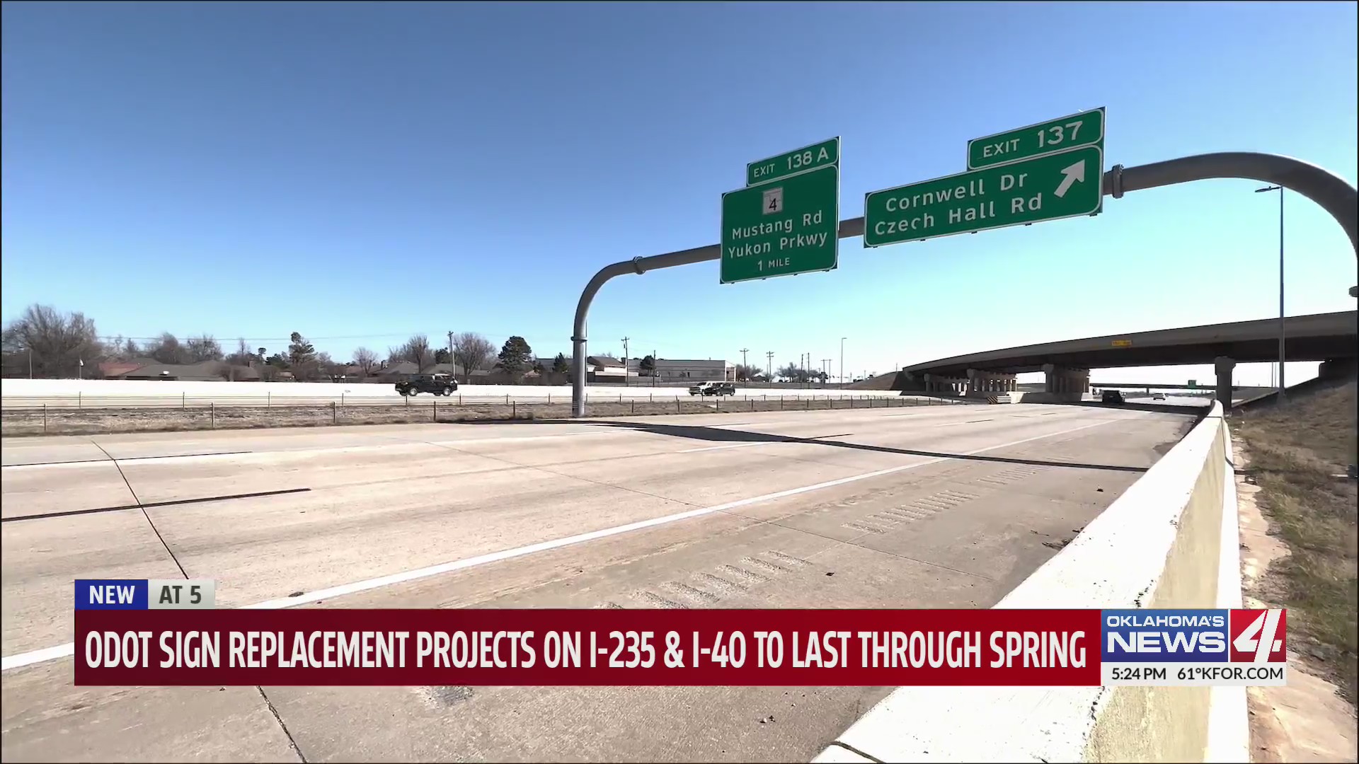 ODOT sign replacement projects on I-235 & I-40 to last though Spring ...