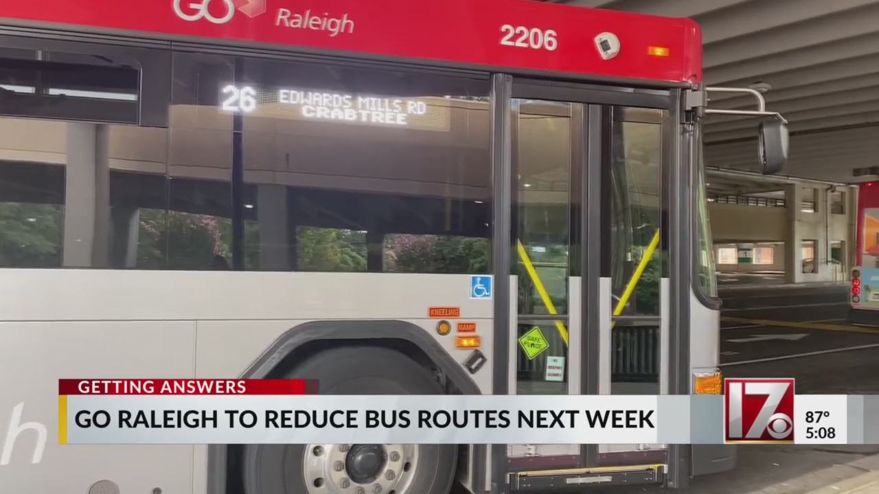 GoRaleigh to reduce bus routes next week – CBS17.com