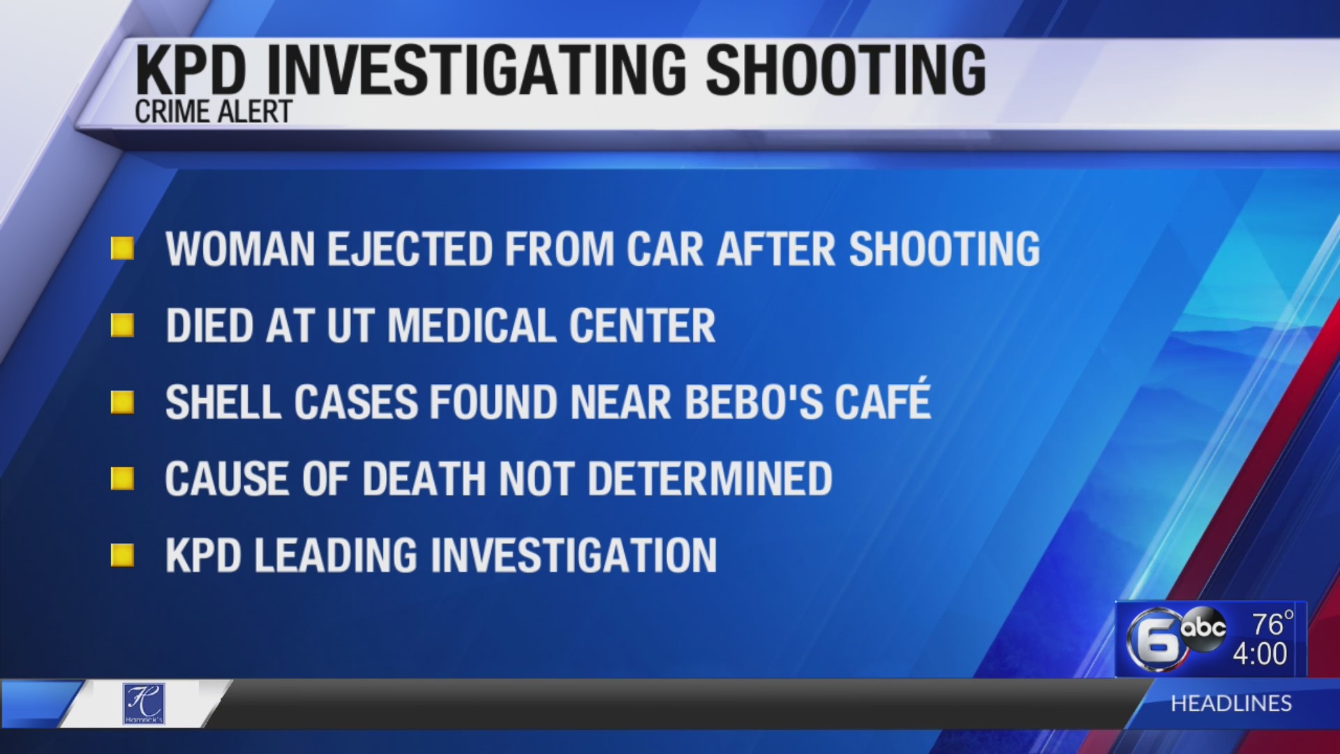 Kpd Homicide Unit Investigating Shooting Near Bebos Cafe Wate 6 On