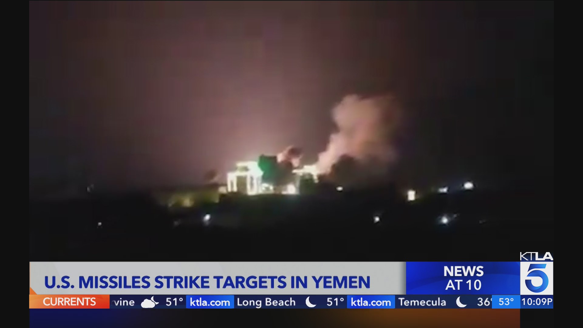 U.S. missiles strike targets in Yemen – KTLA