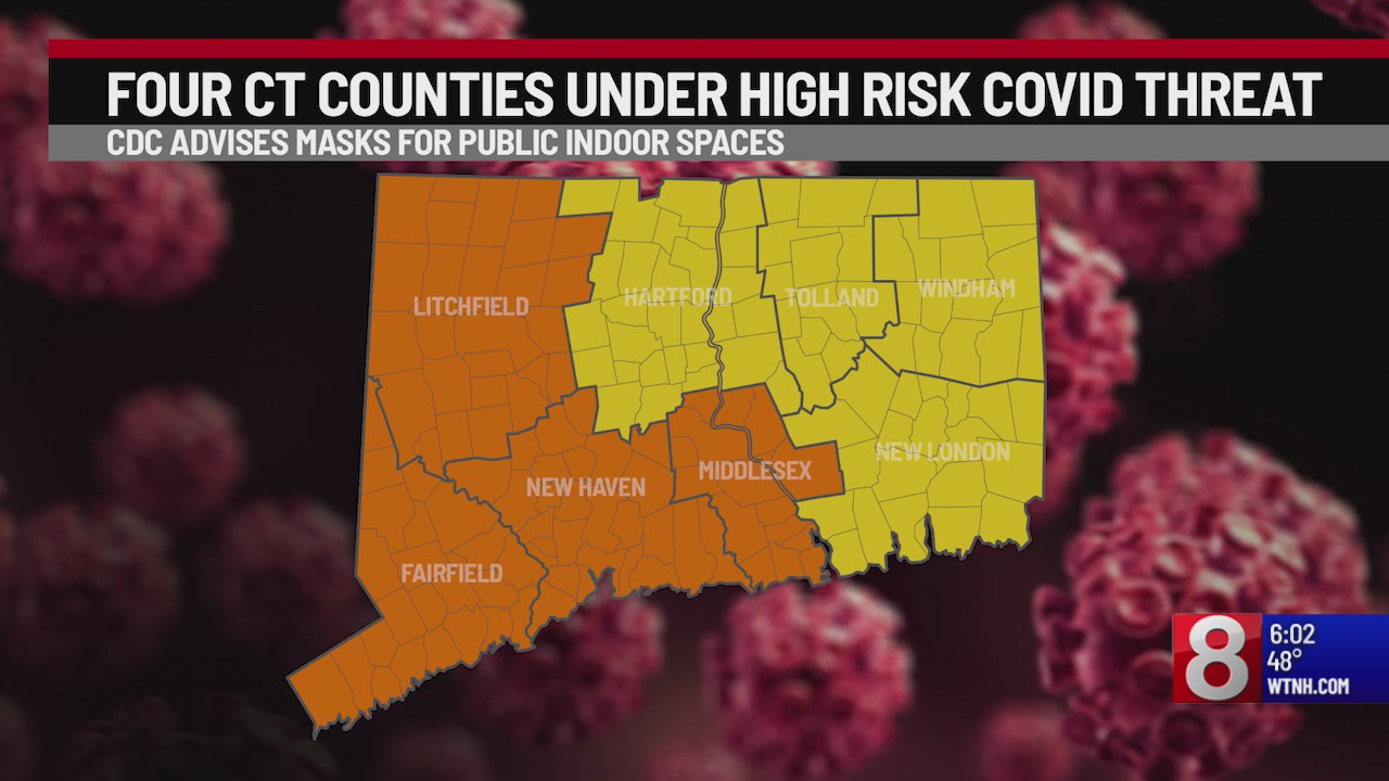 CDC lists four Conn. counties as high COVID-19 levels – WTNH.com