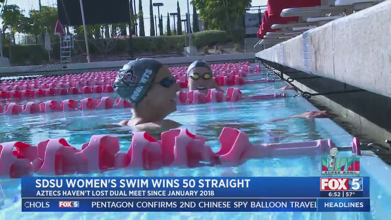 SDSU Women’s Swim Wins 50 Straight – FOX 5 San Diego & KUSI News